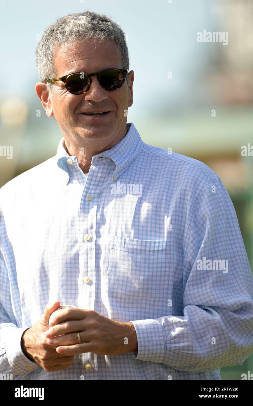 Tampa Bay Rays principal owner Stuart Sternberg watches players work ...