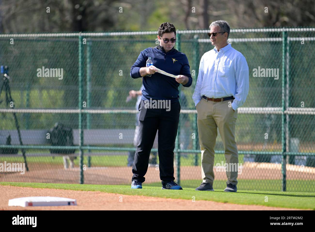 Tampa Bay Rays principal owner Stuart Sternberg, right, and his son ...