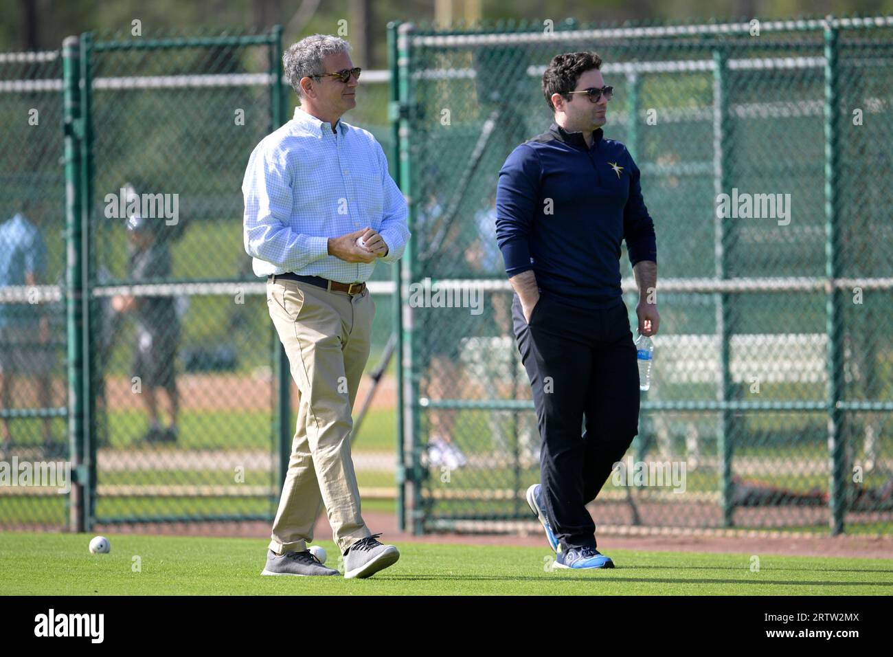 Tampa Bay Rays principal owner Stuart Sternberg, left, and his son ...