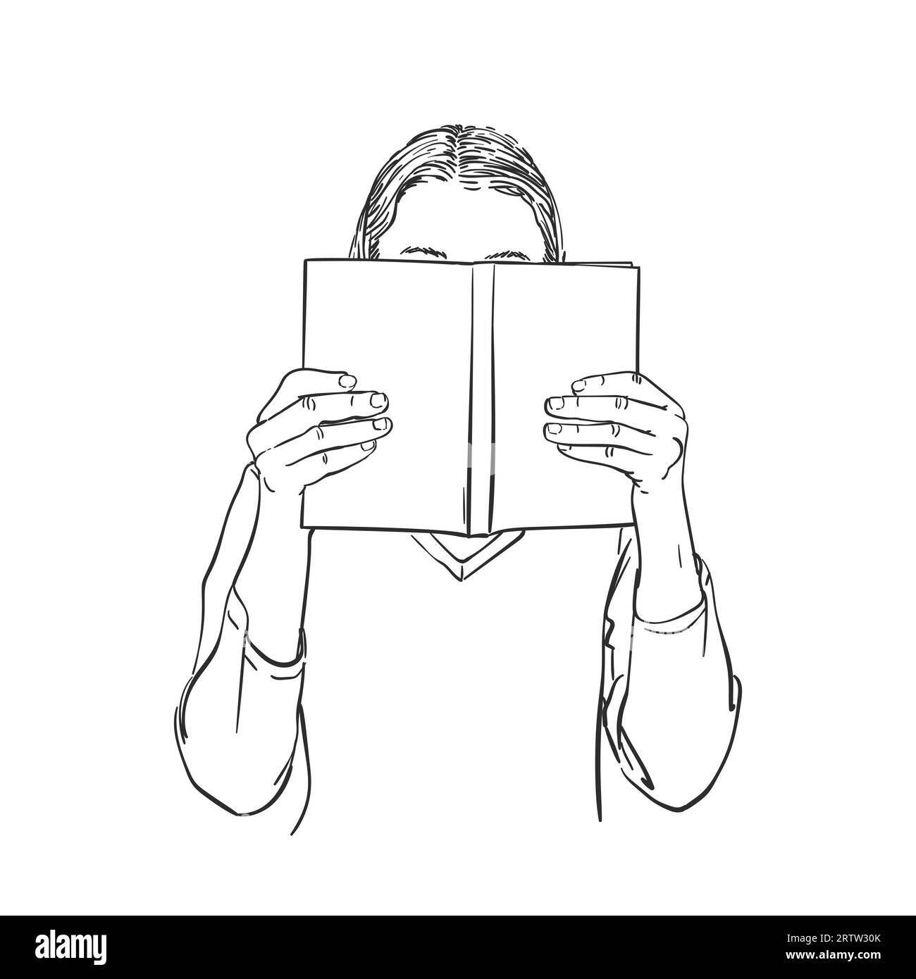 Girl Hiding Face Sketch