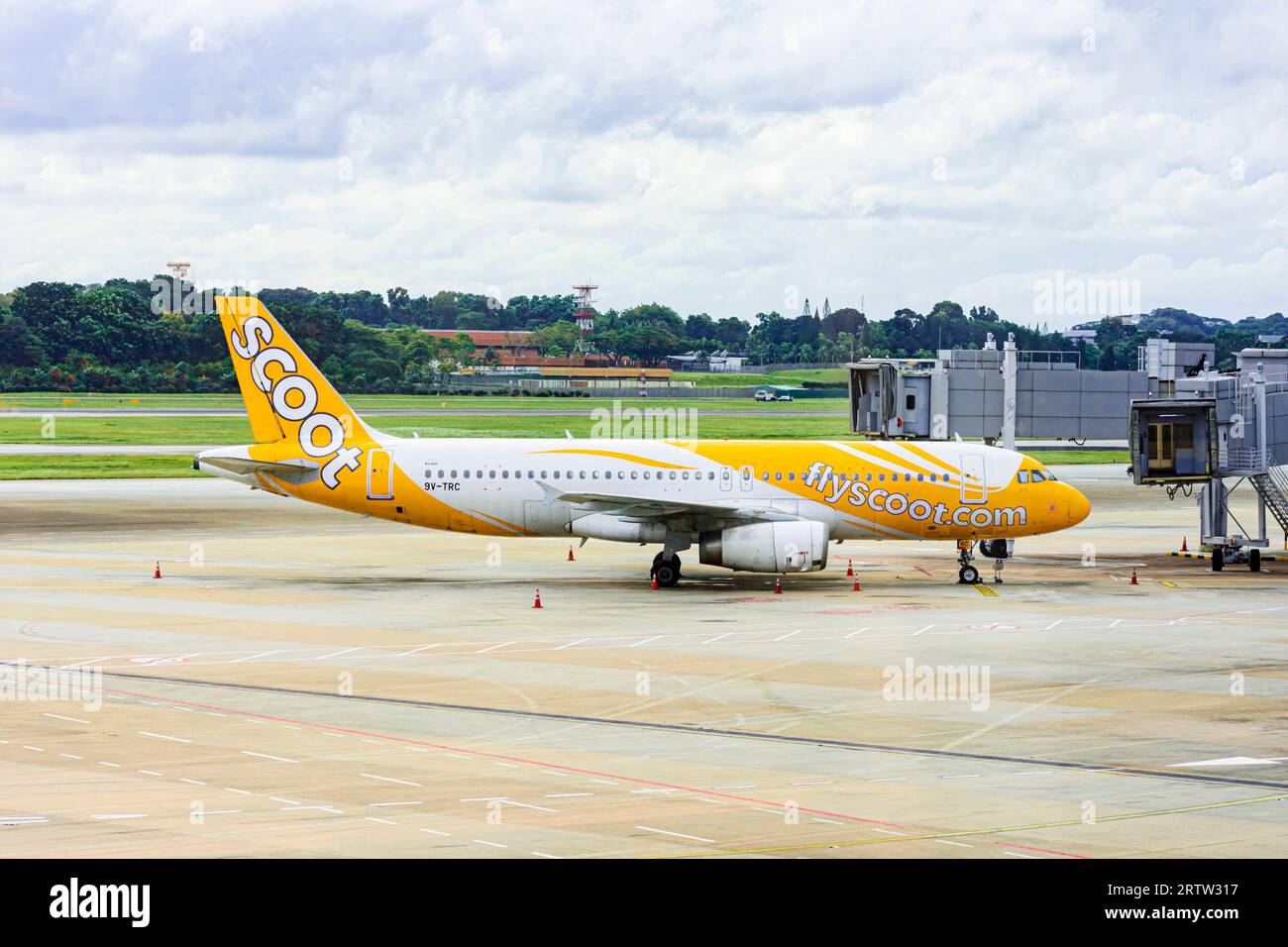 Scoot Airbus A320-232, Changi Airport, Singapore Stock Photo - Alamy