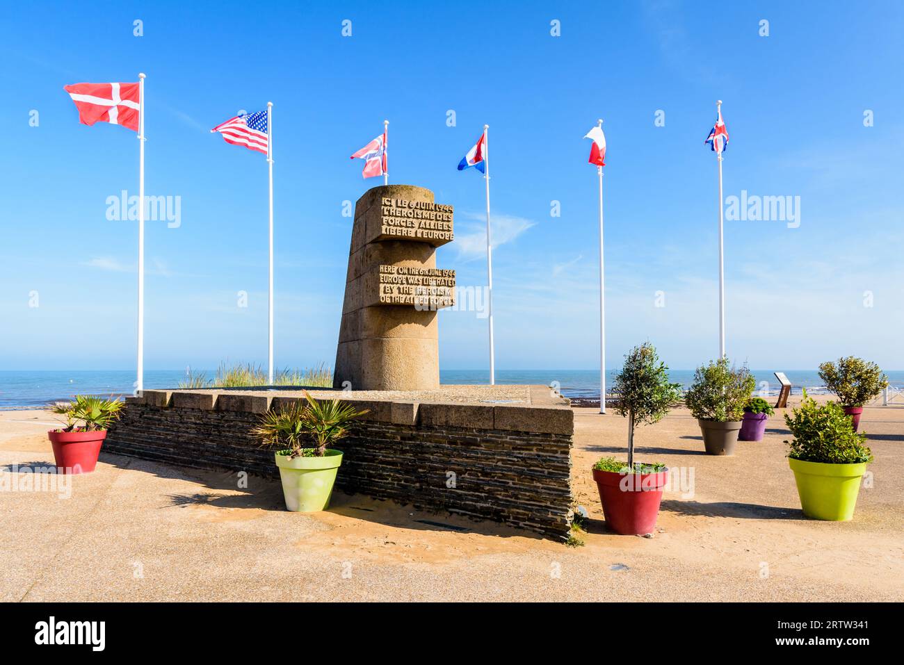 Signal monument in Bernières-sur-Mer, France, erected in 1950 on the ...