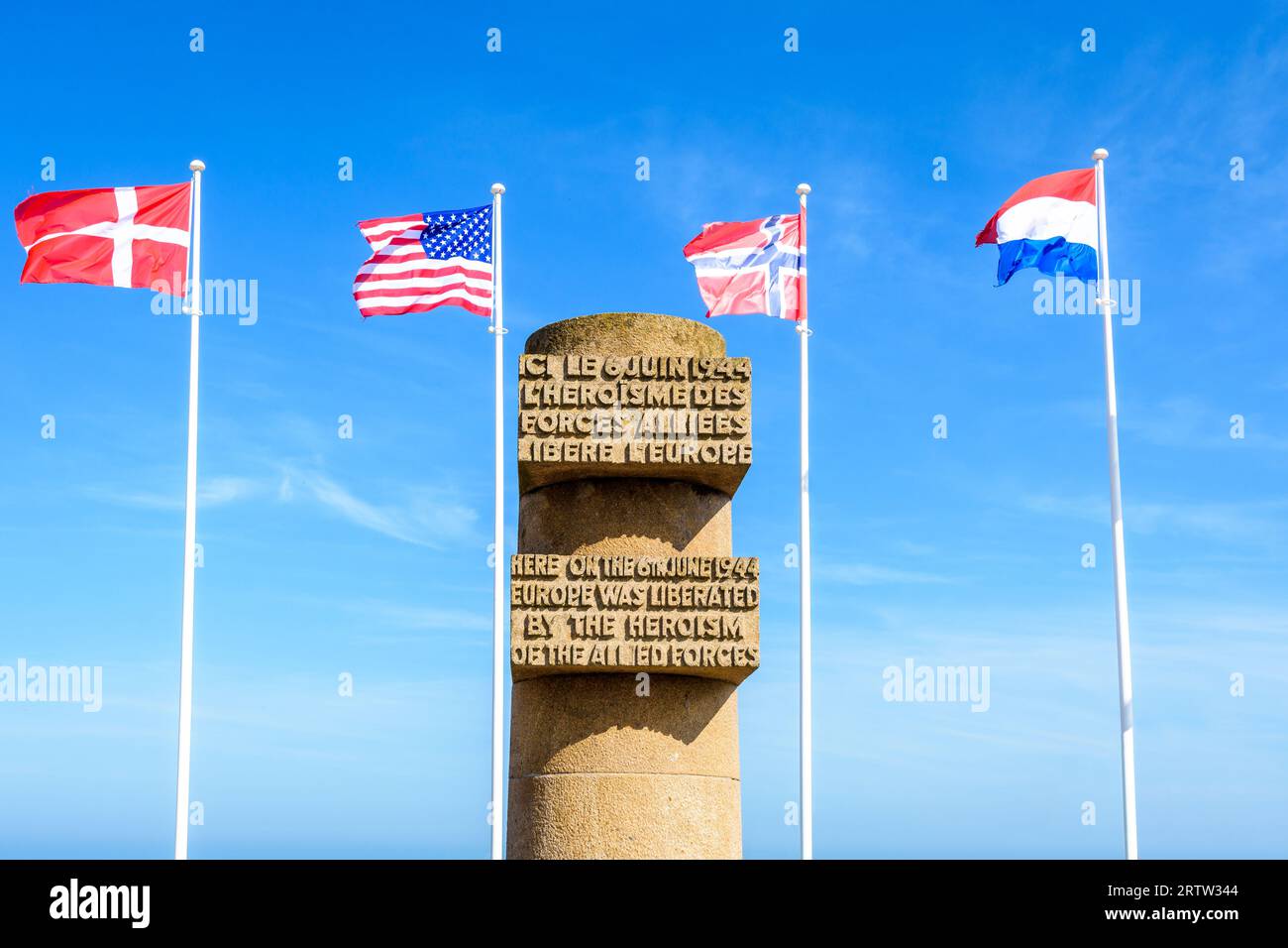 Signal monument in Bernières-sur-Mer, France, erected in 1950 on the ...