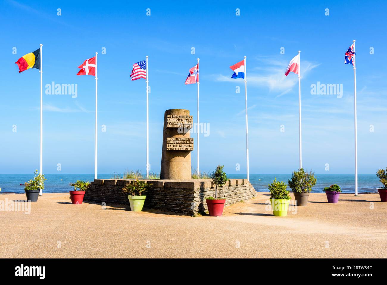 Signal monument in Bernières-sur-Mer, France, erected in 1950 on the ...