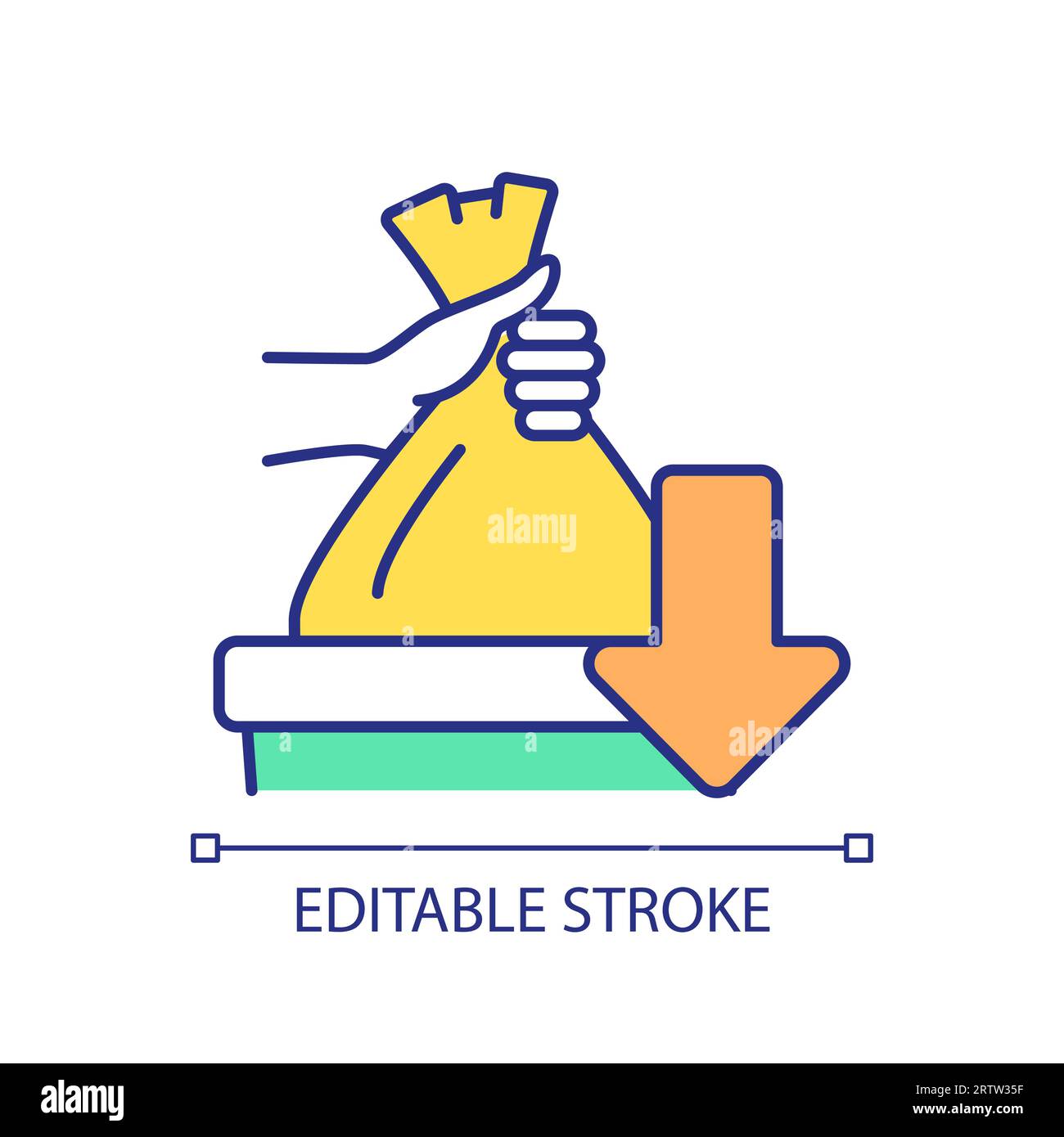 2D thin linear colorful waste reduction icon Stock Vector Image & Art ...