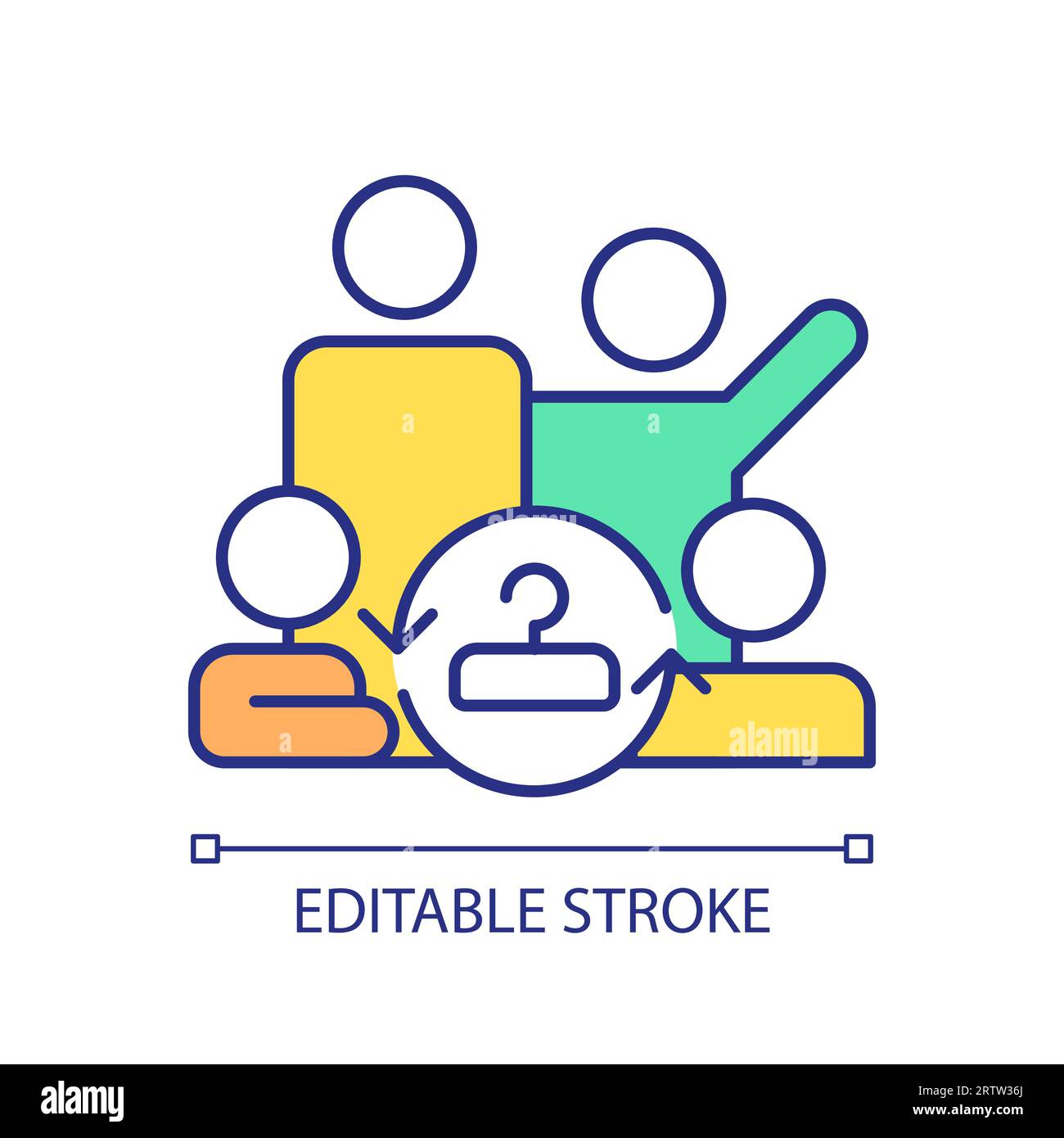 2D thin linear colorful community engagement icon Stock Vector Image ...