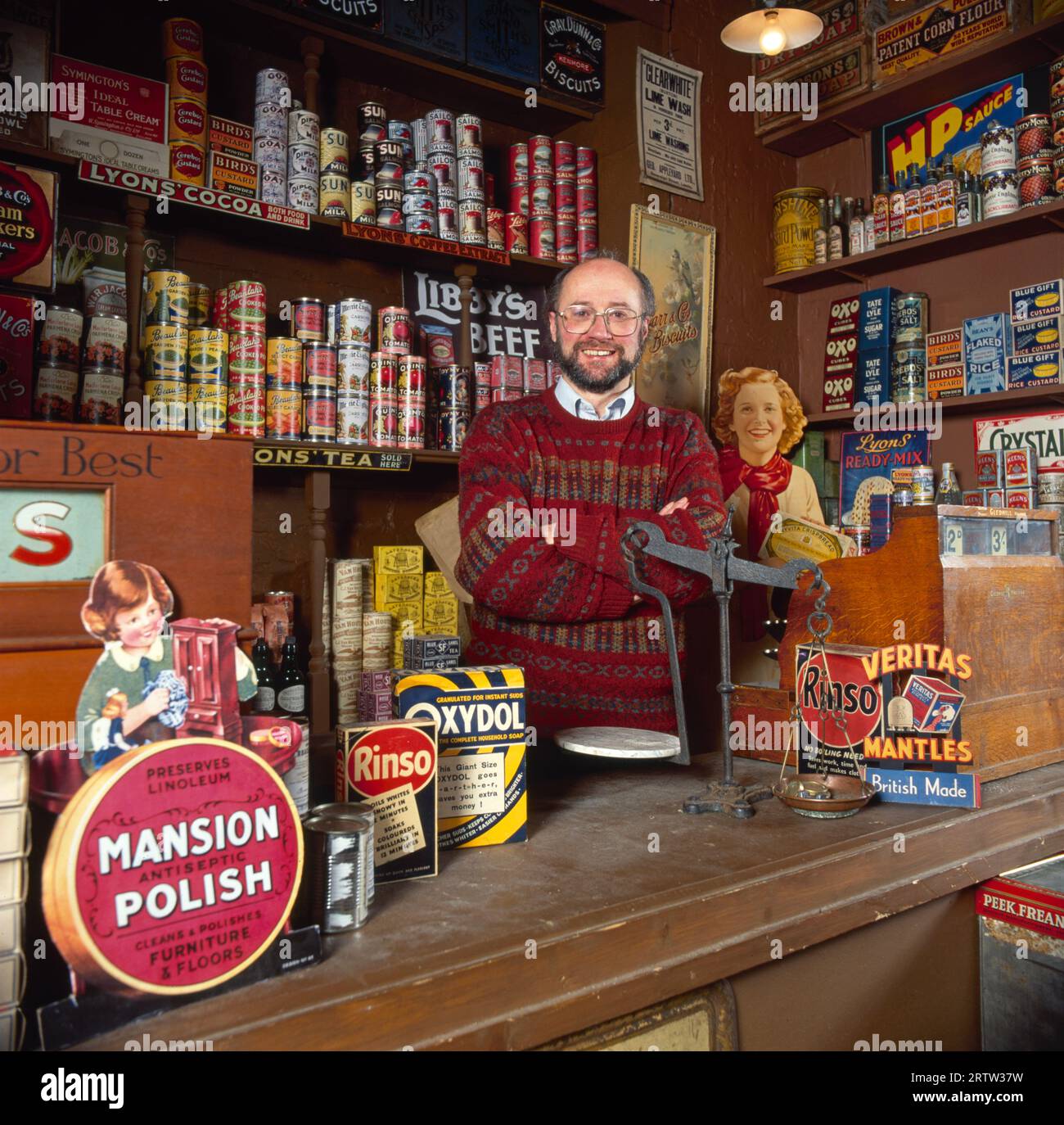 Robert Opie at his museum in Gloucester (1995 Stock Photo - Alamy