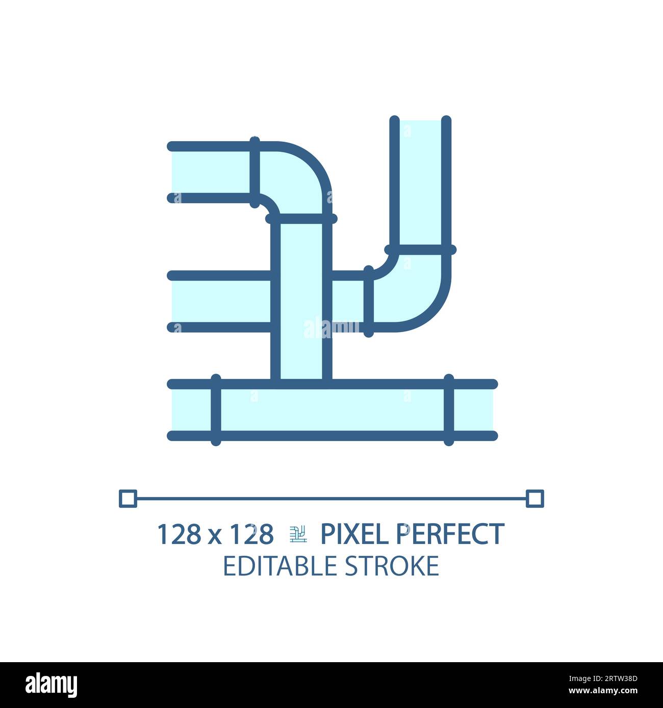 2D customizable thin linear blue pipeline icon Stock Vector Image & Art ...