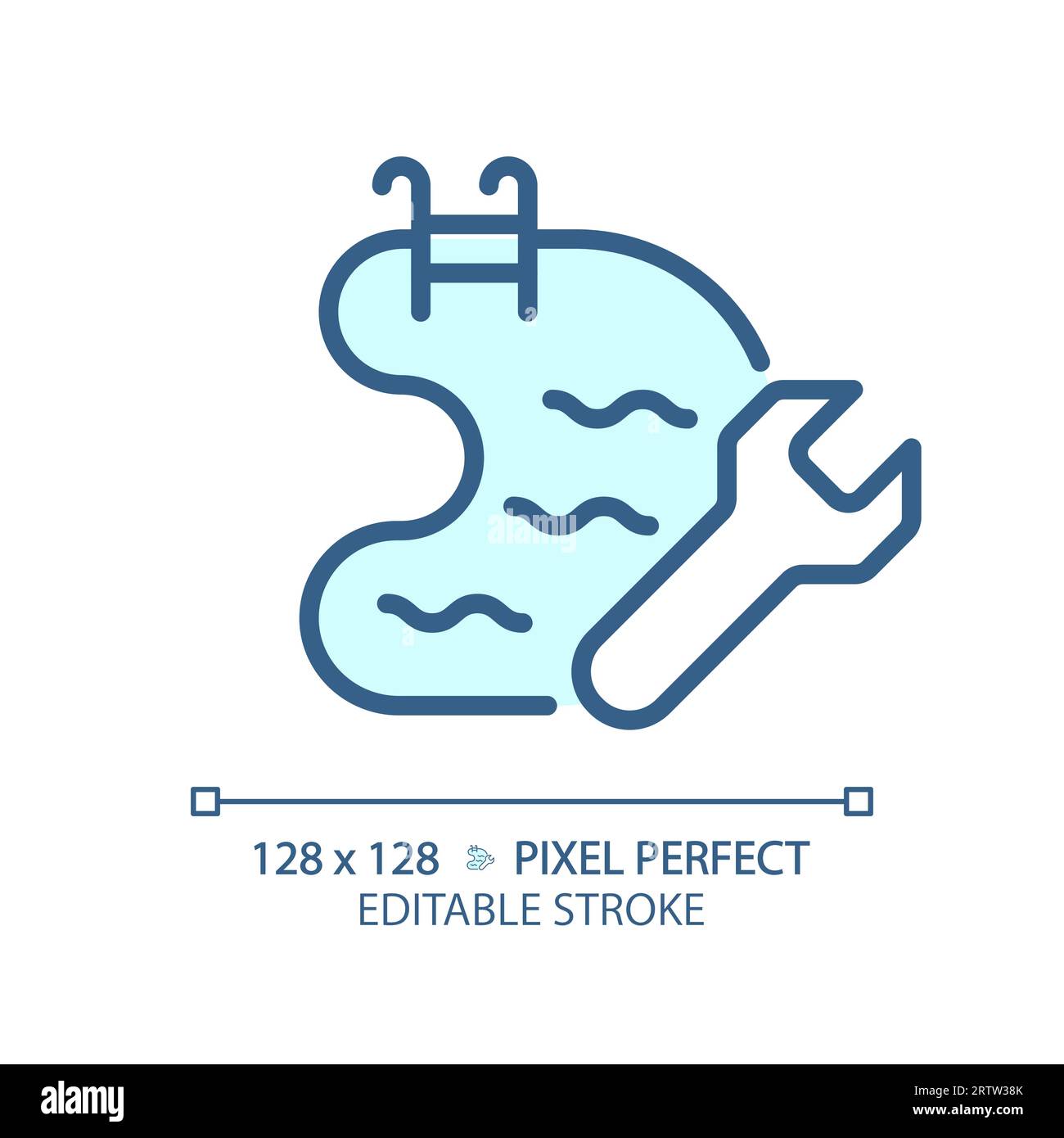 2D customizable blue swimming pool maintenance icon Stock Vector Image ...