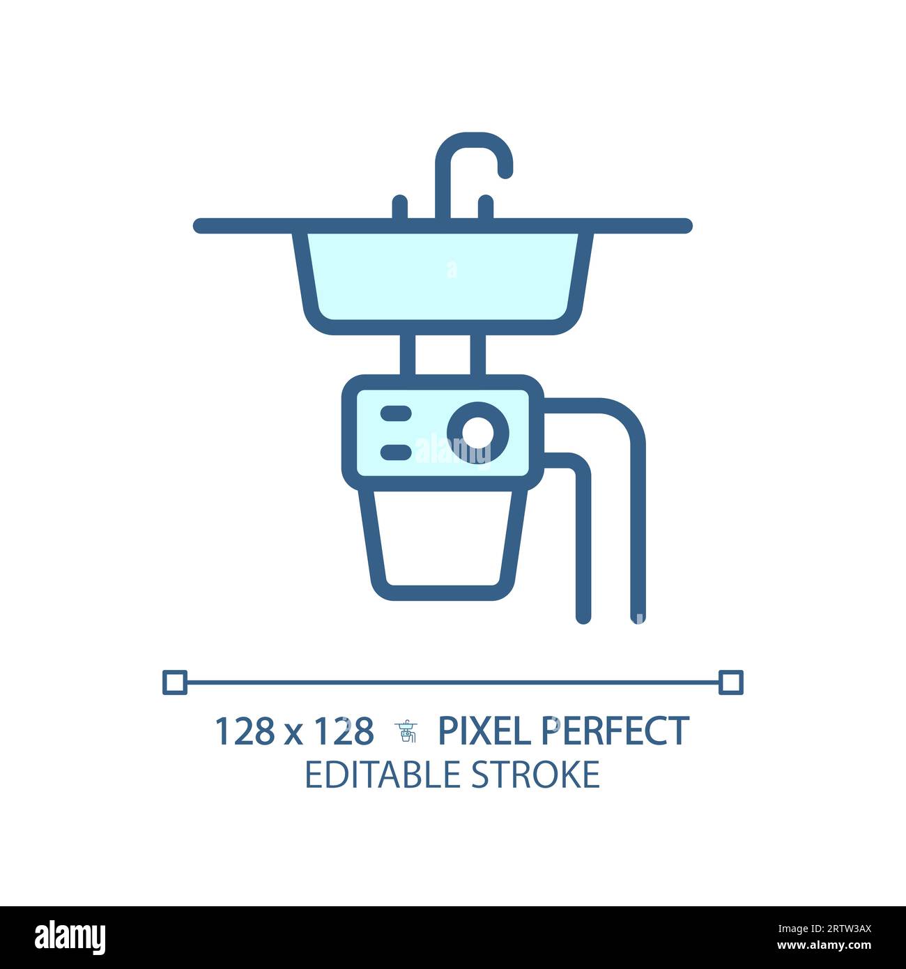 2D customizable thin linear blue sink icon Stock Vector Image & Art - Alamy