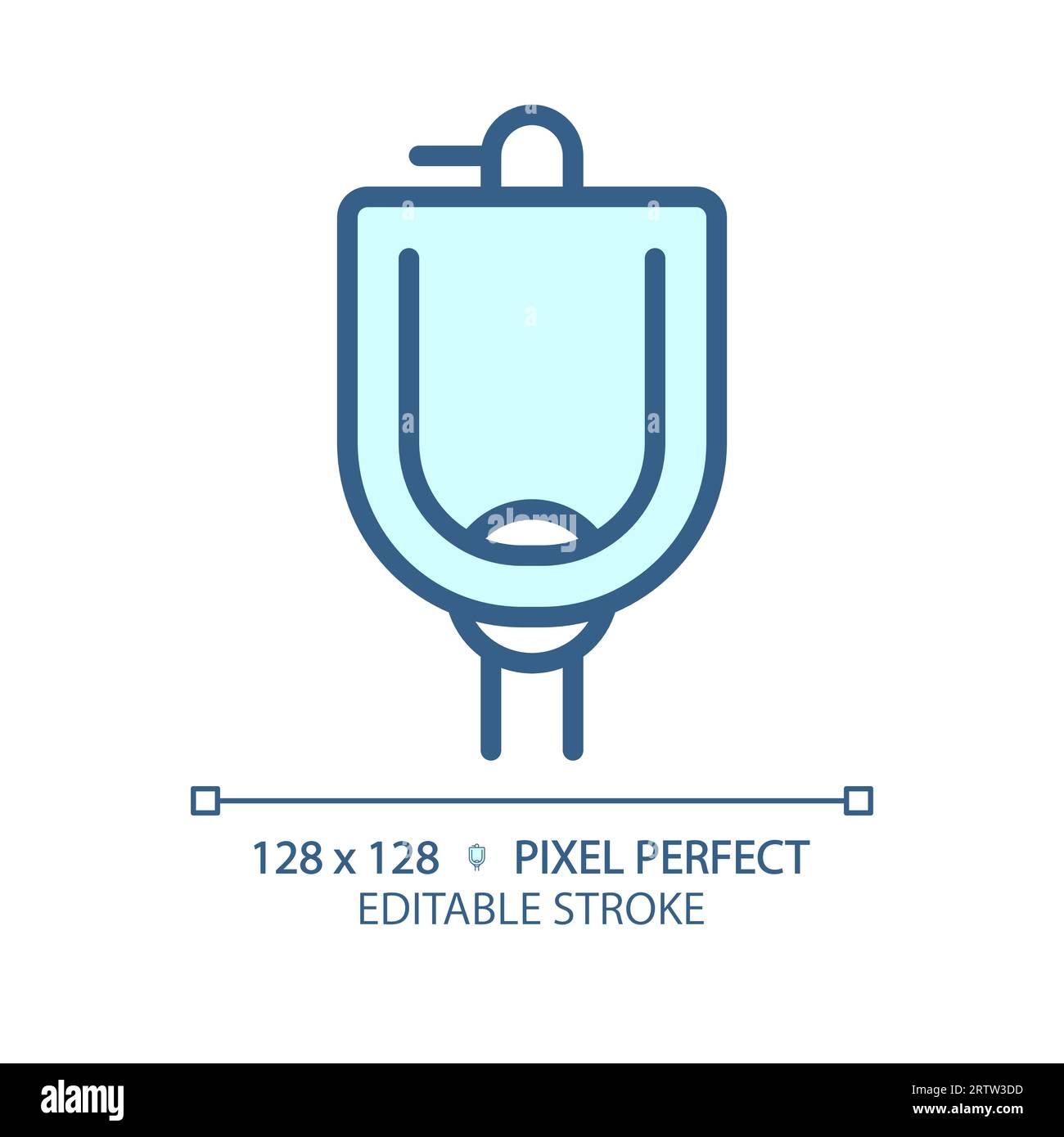 2D customizable thin linear blue urinal bowl icon Stock Vector Image & Art - Alamy