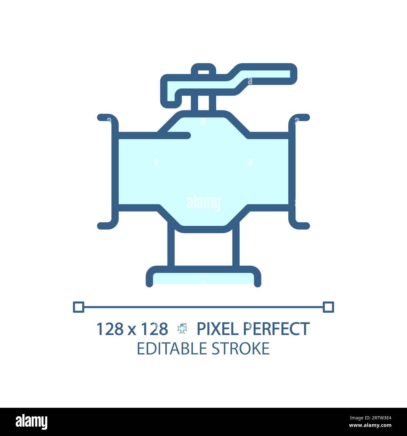 2D customizable thin linear blue pipeline with valve icon Stock Vector ...