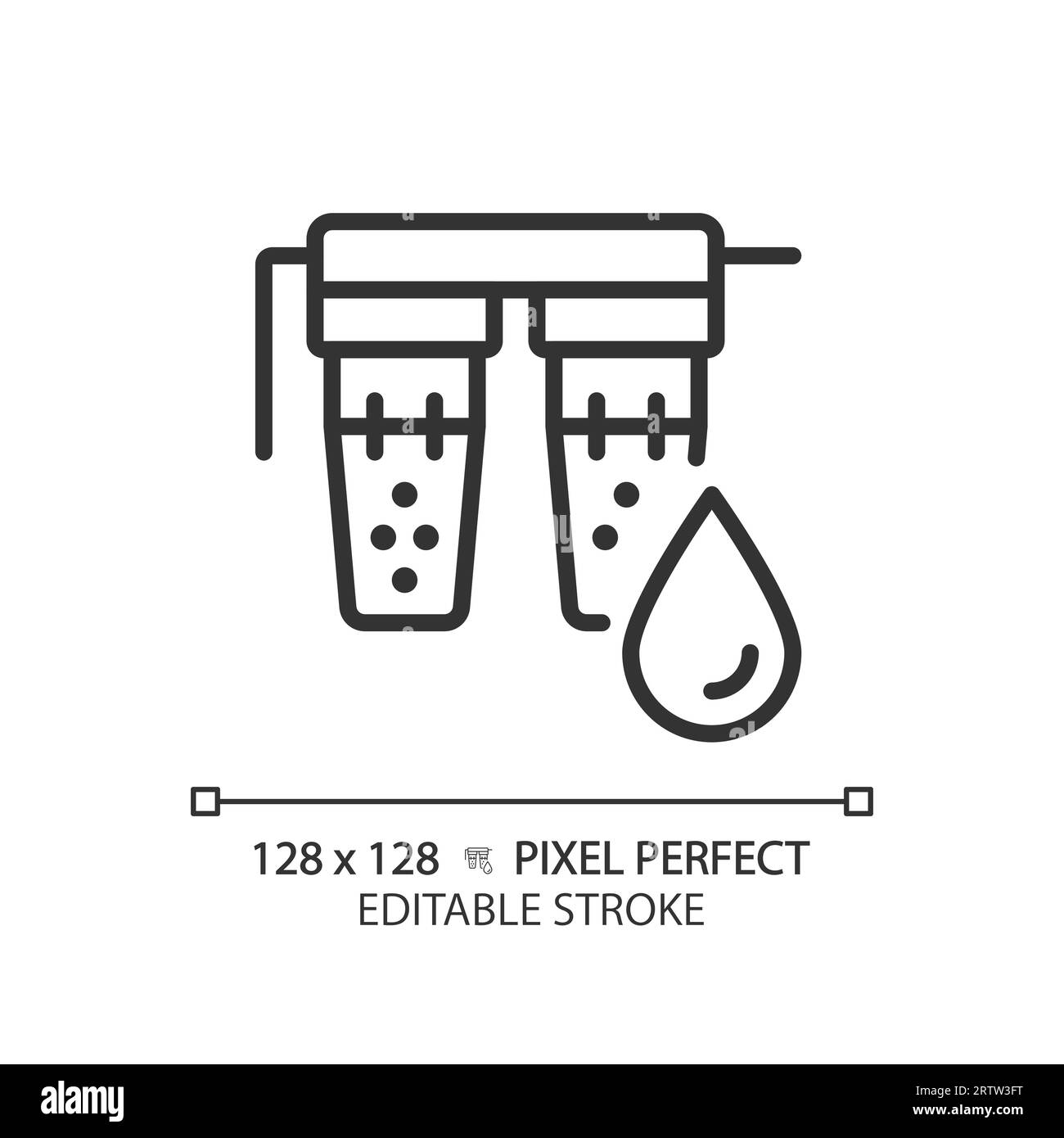 2D customizable thin linear black water filter icon Stock Vector Image ...