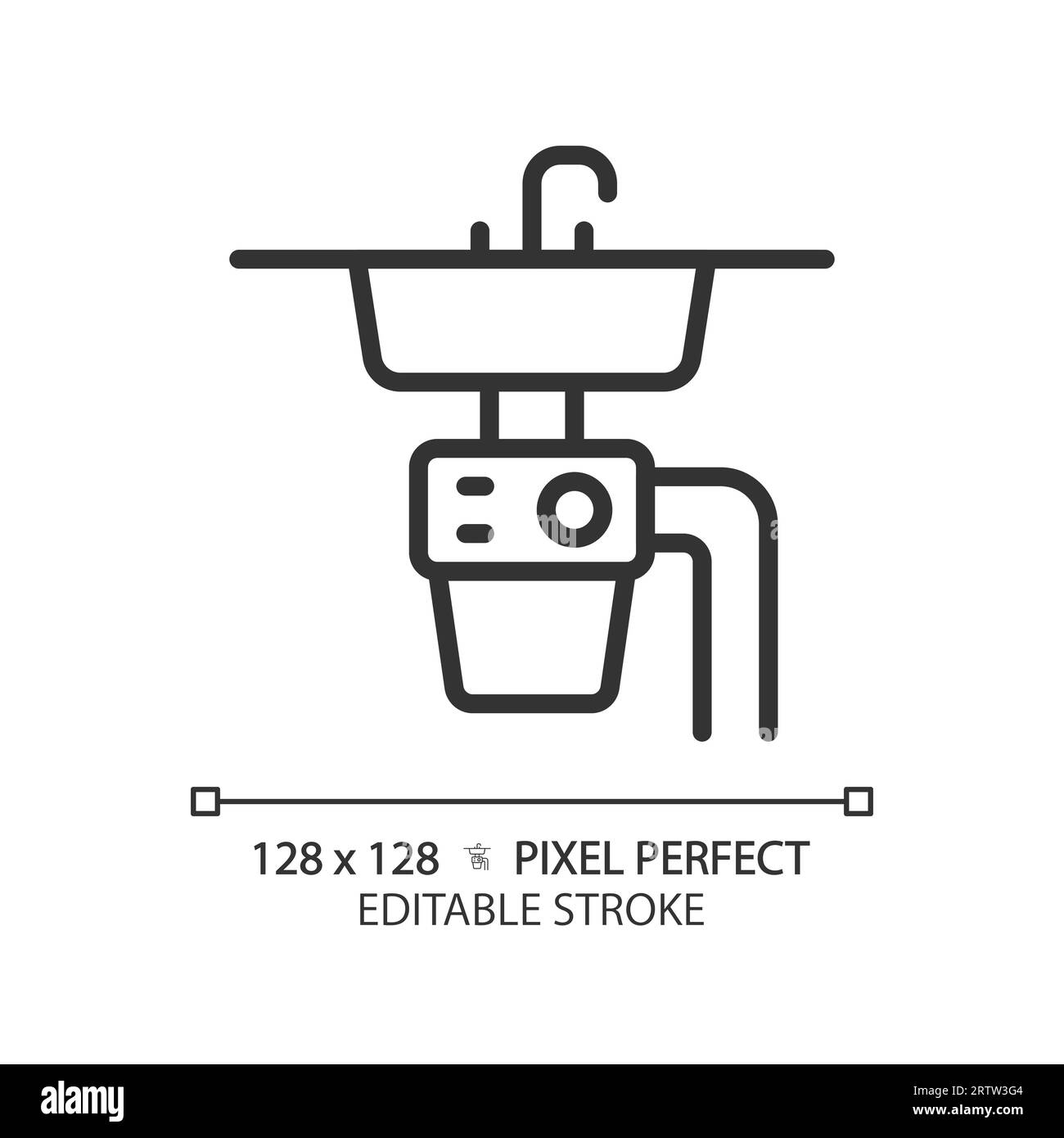 2D customizable thin linear black sink icon Stock Vector Image & Art ...