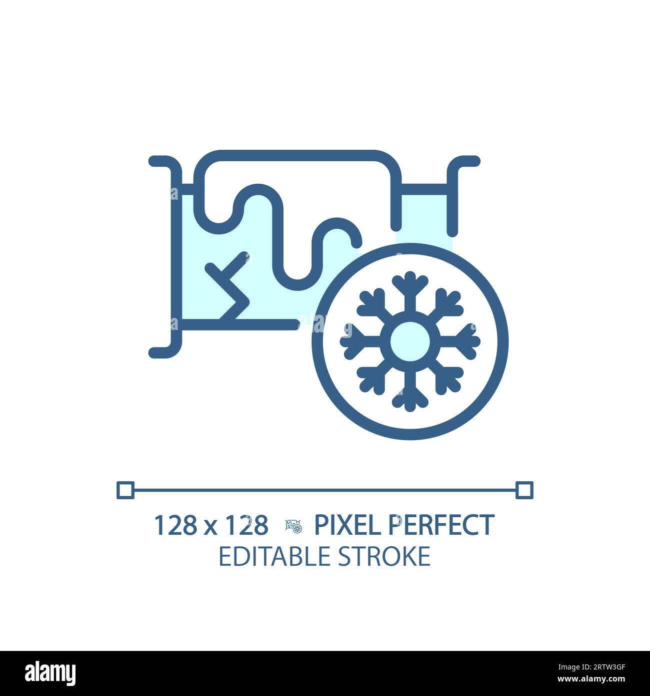 2D customizable thin linear blue cold water pipeline icon Stock Vector ...