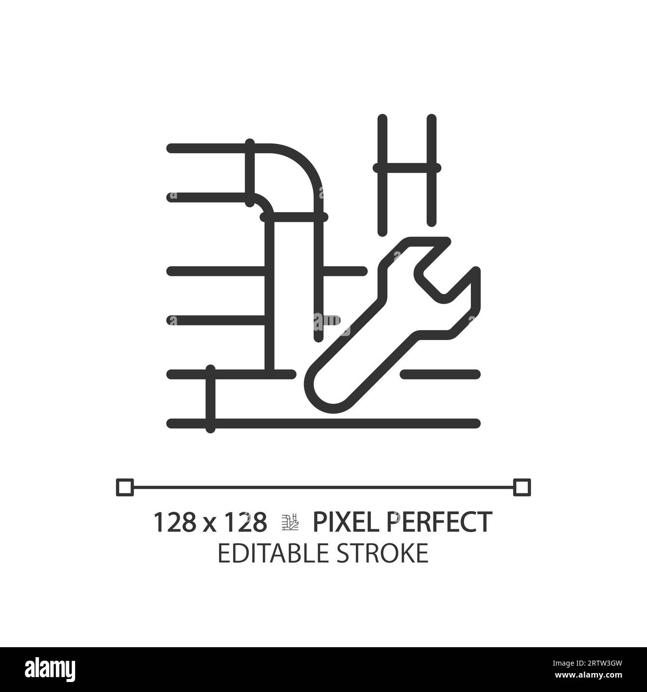 2D customizable thin linear black pipe repair icon Stock Vector Image ...