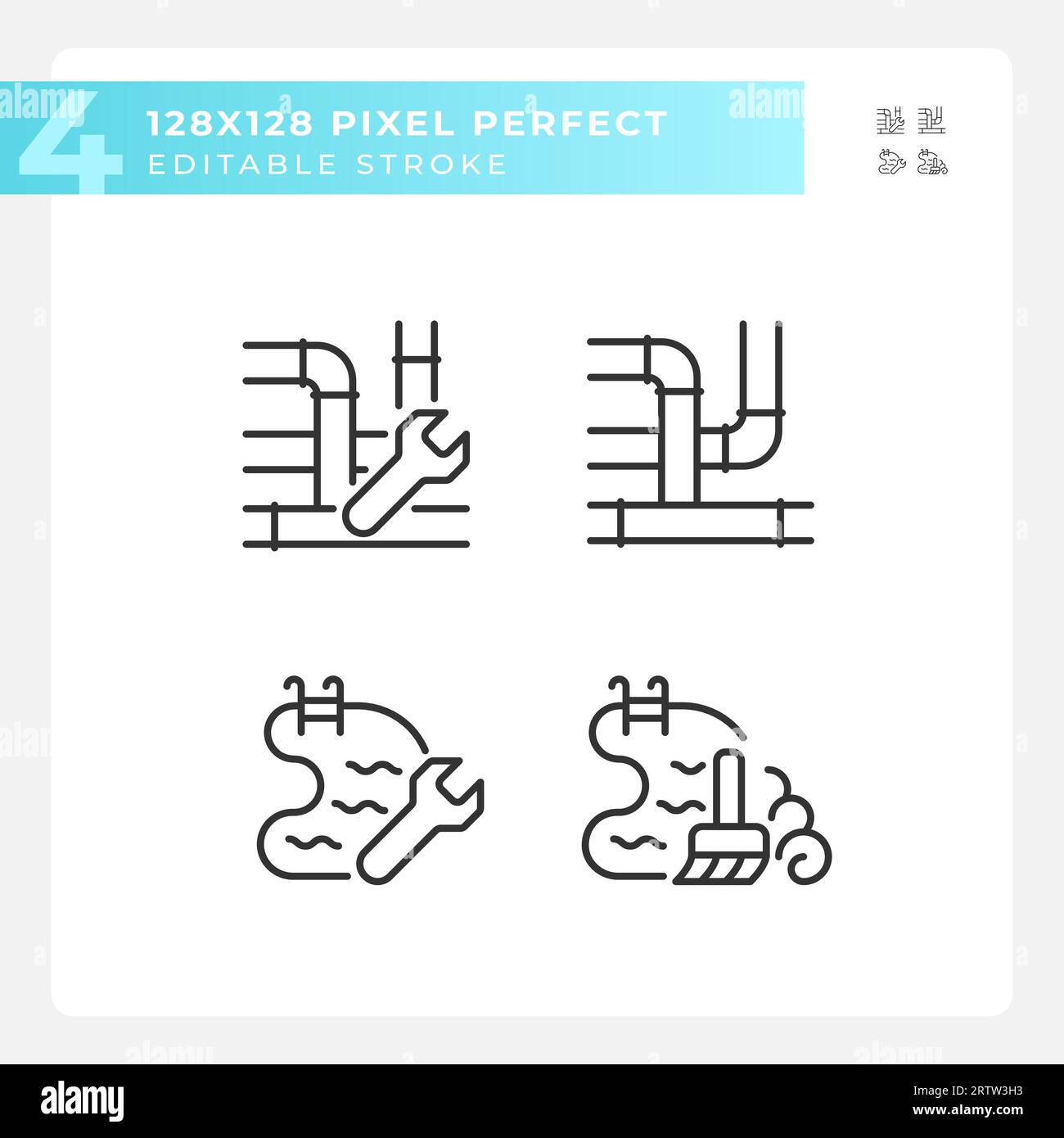 Editable black plumbing icons collection Stock Vector Image & Art - Alamy
