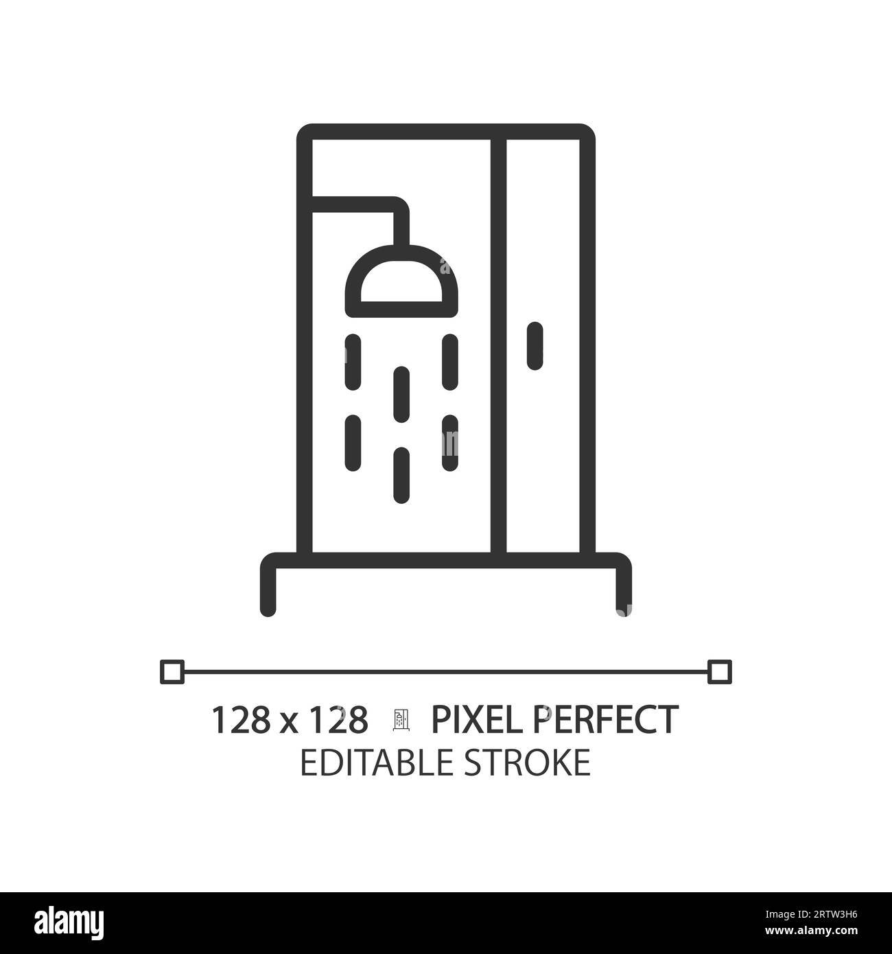 2D customizable thin linear black shower icon Stock Vector Image & Art ...