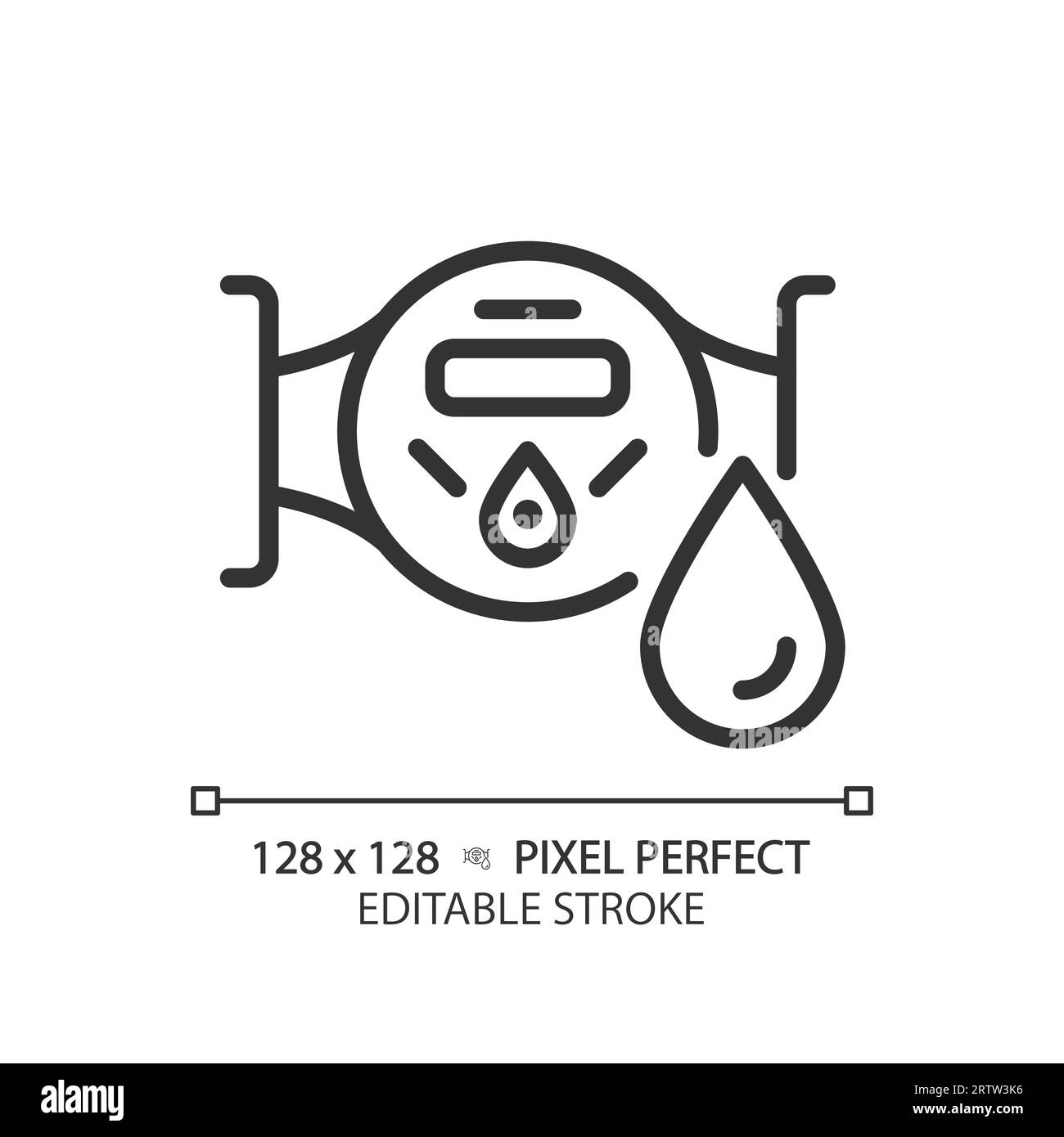 2D customizable thin linear black water meter icon Stock Vector Image & Art - Alamy