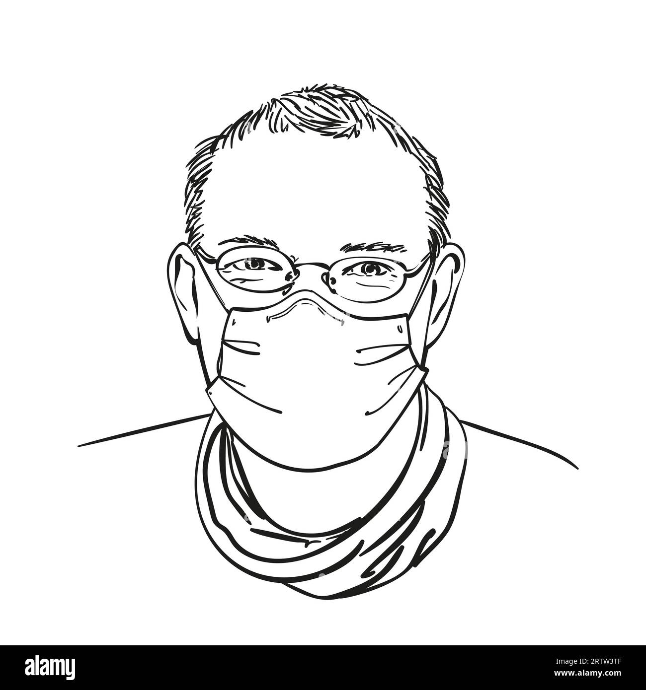 Man looking wearing face mask Stock Vector Images - Alamy