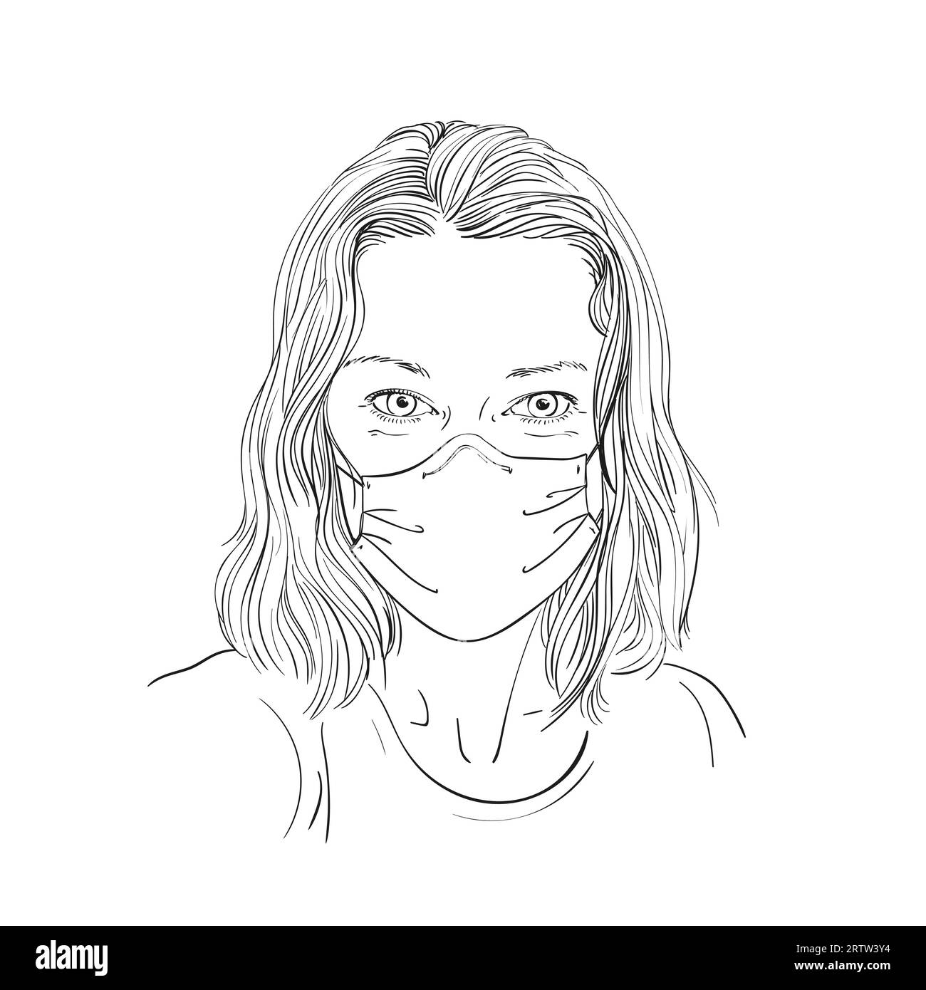 Caucasian woman wearing surgical mask Stock Vector Images - Alamy