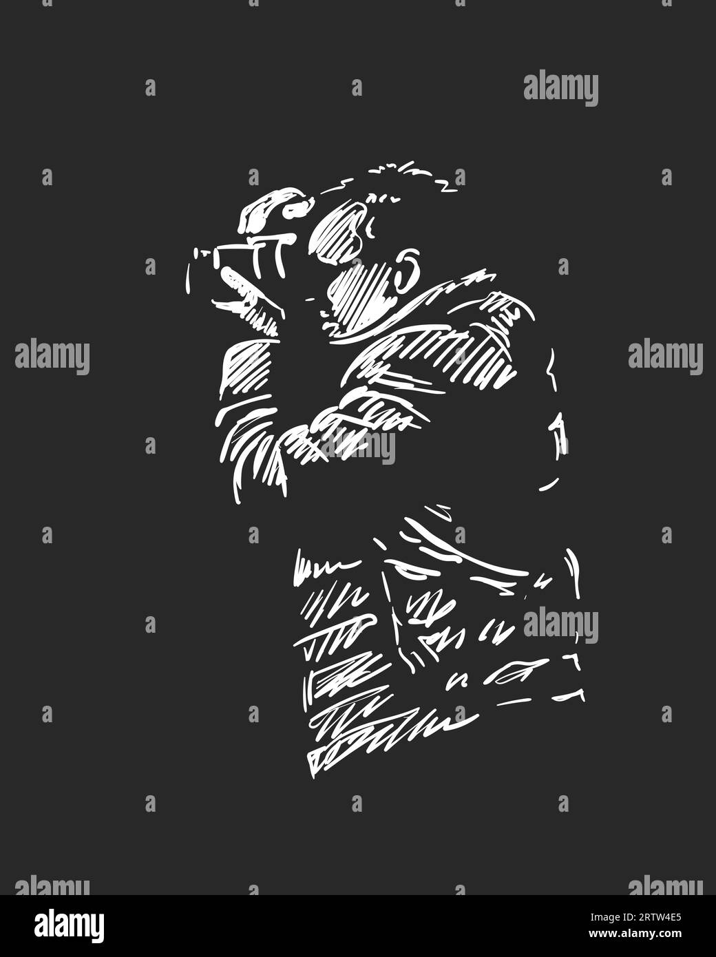 Drawing of man with photo camera, Photographer taking photo, White ...