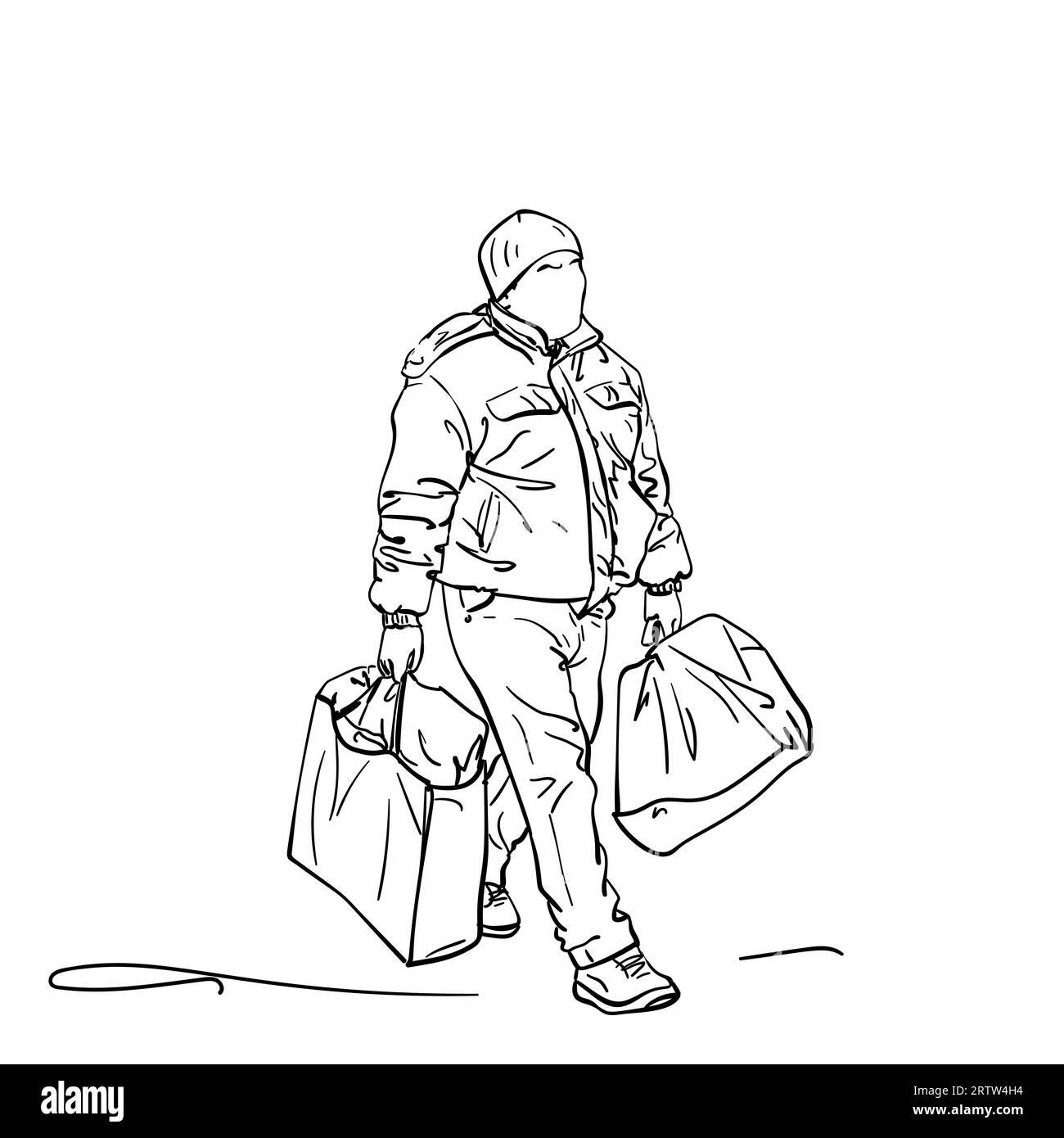 Two people luggage and bags Black and White Stock Photos & Images - Alamy