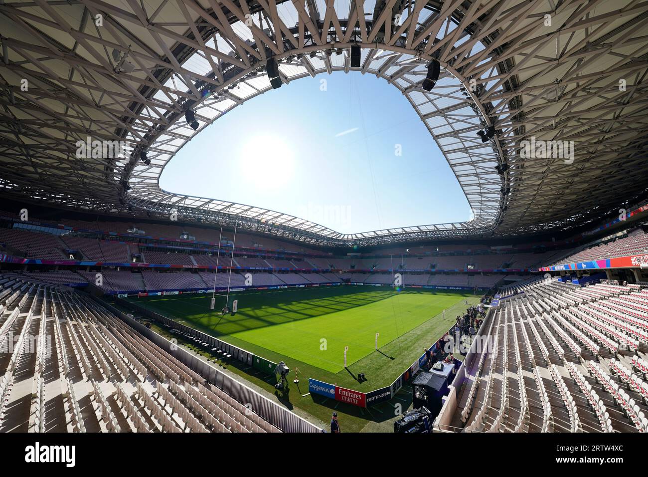A general view of the Stade de Nice before the Wales captain's run ...