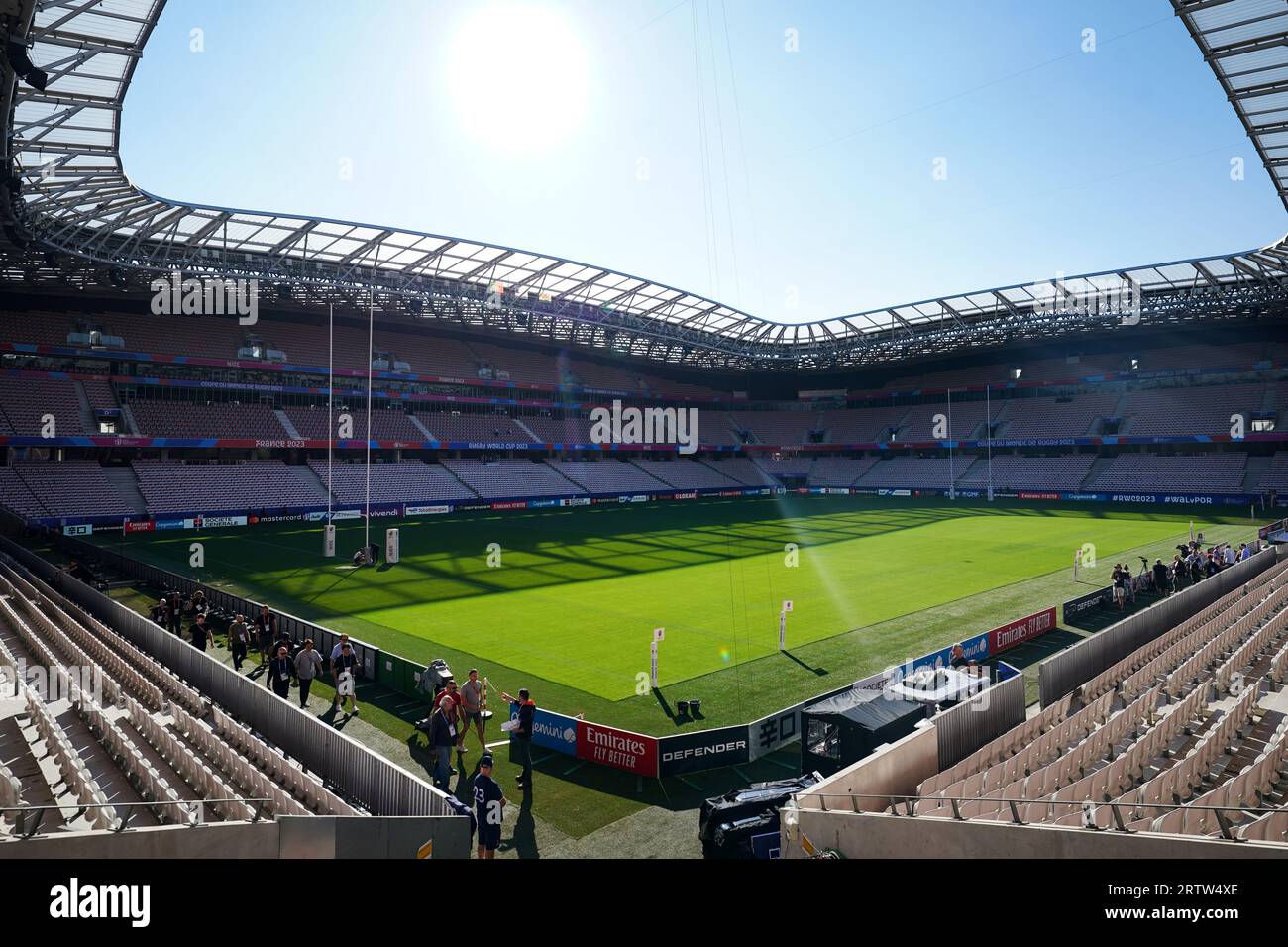 A general view of the Stade de Nice before the Wales captain's run ...