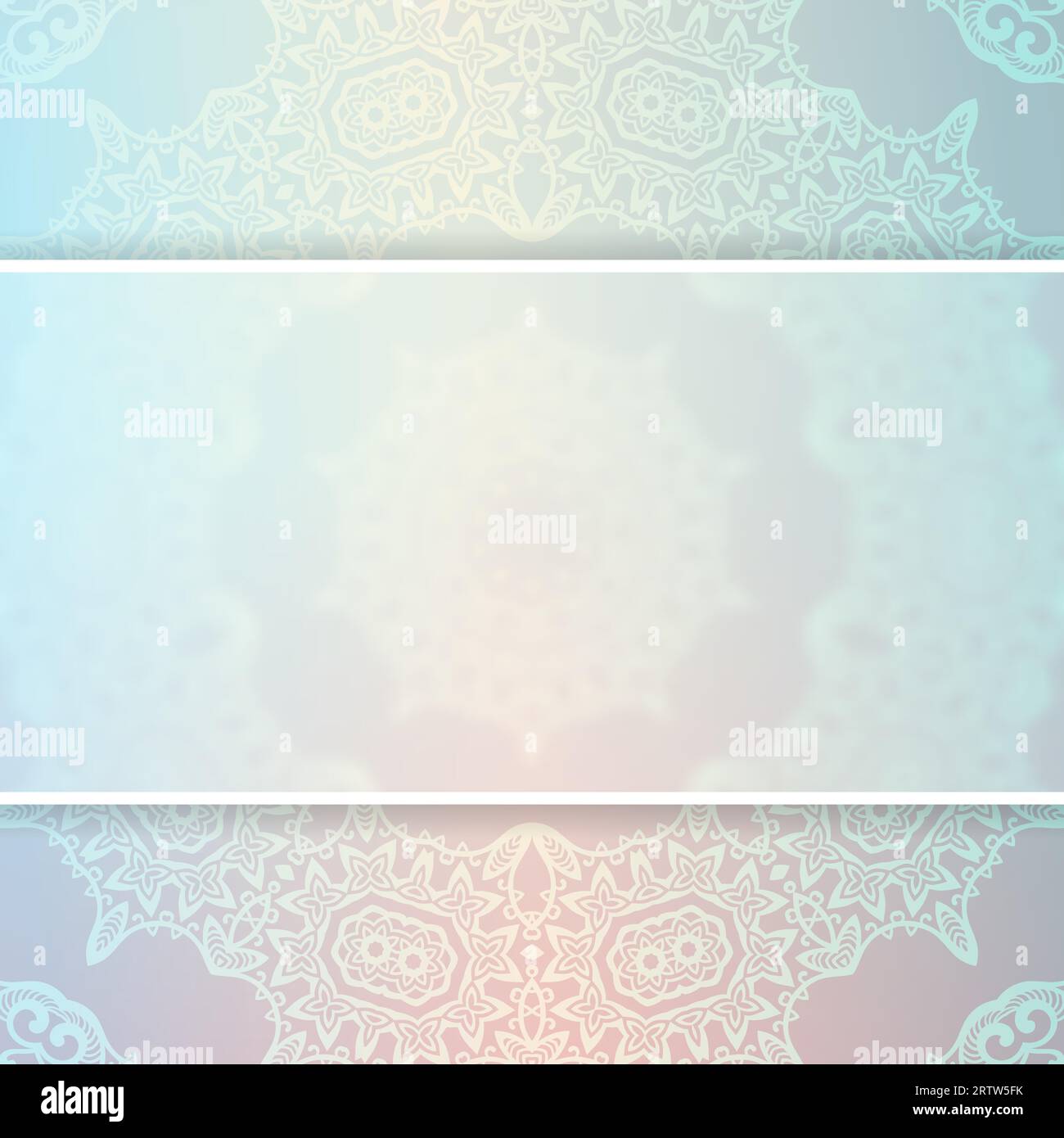 Transparent white banner on square ornamental background, Template for ...