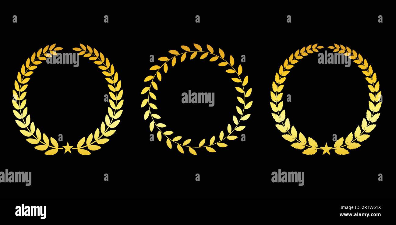 Vector gold laurel wreath silhouette, wreaths icon illustration Stock ...