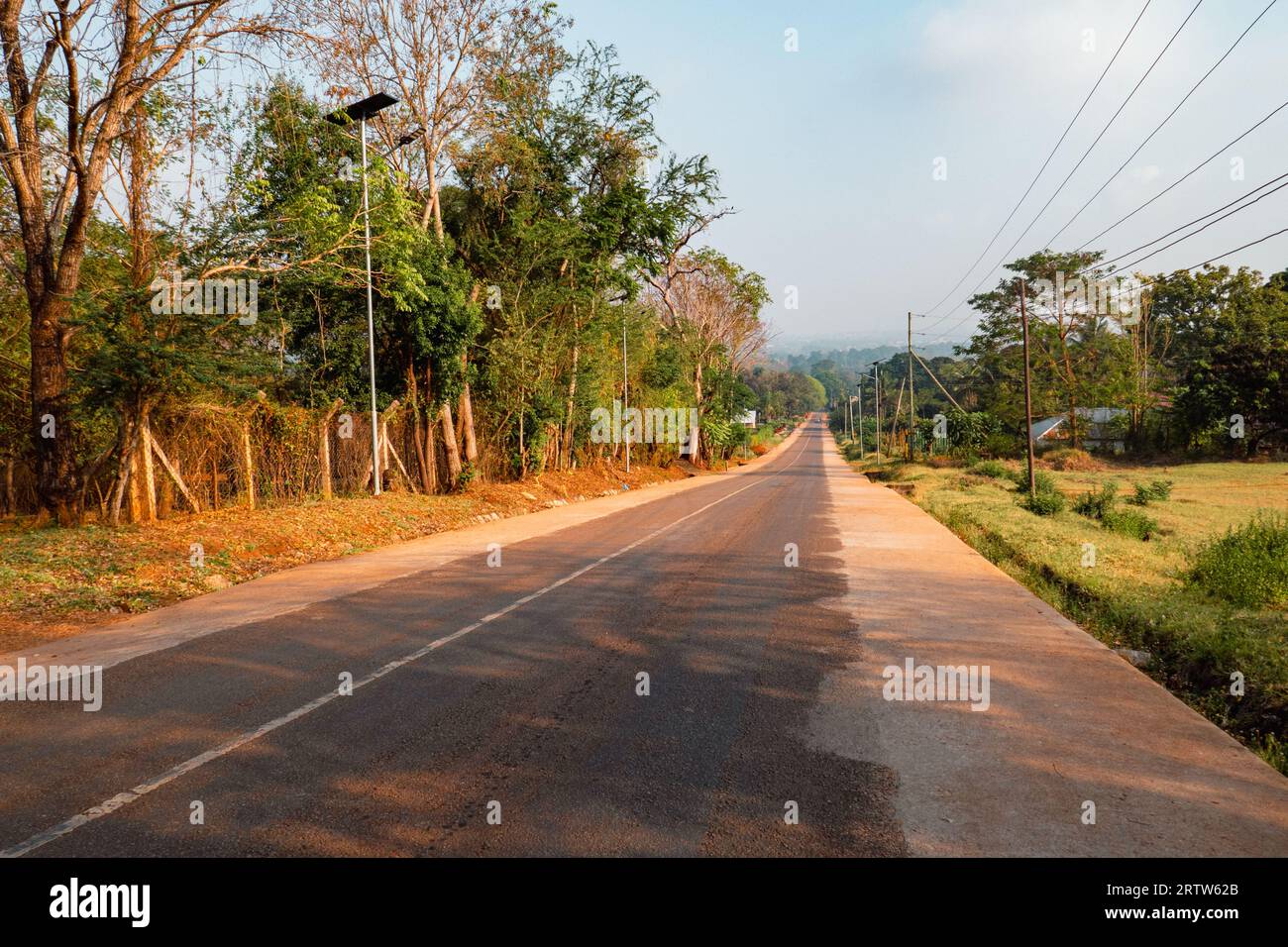 Scenic view of an empty road in Morogoro Town in Tanzania Stock Photo ...