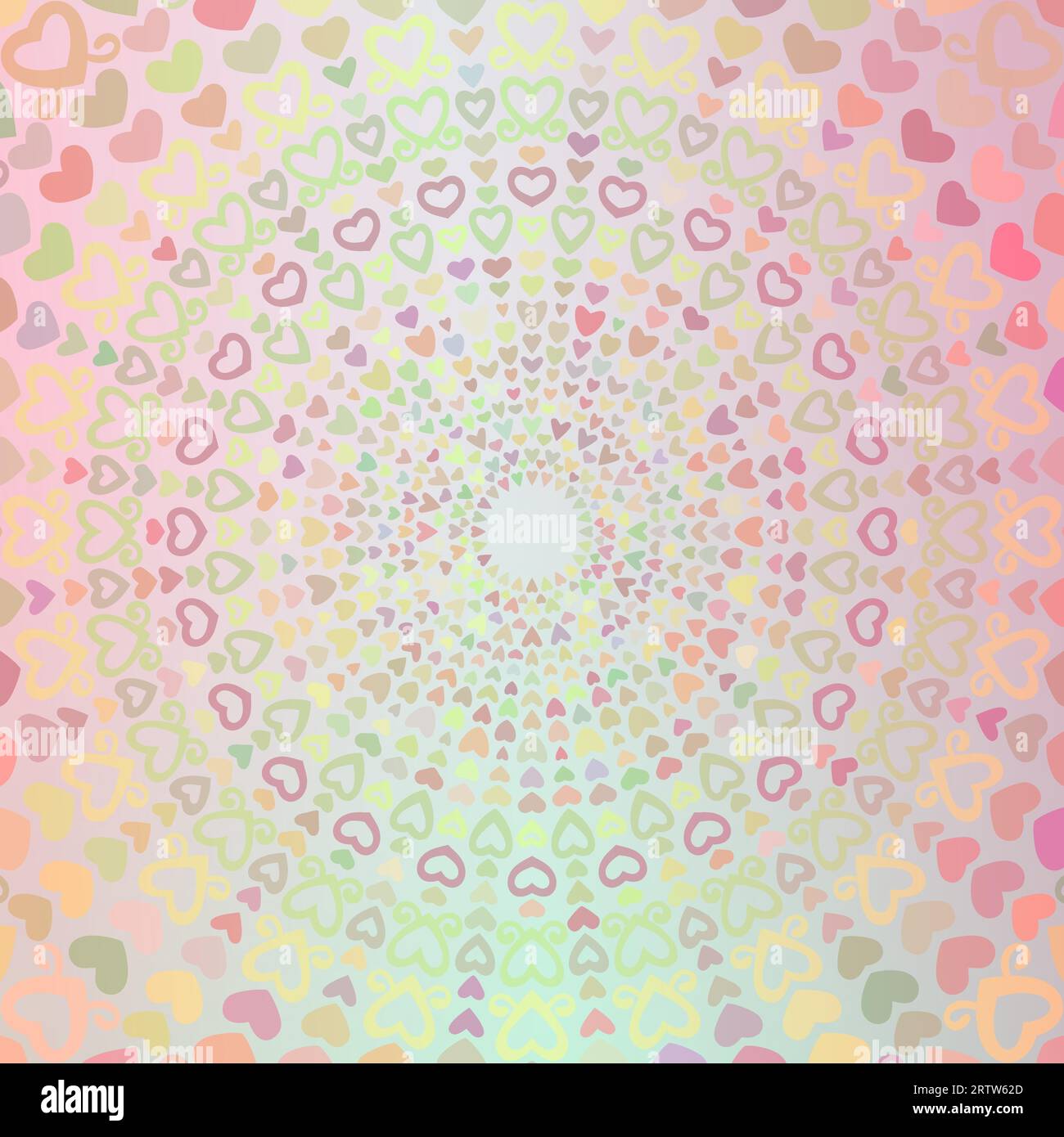 Indie style background made of hearts in different colors, Circular ...