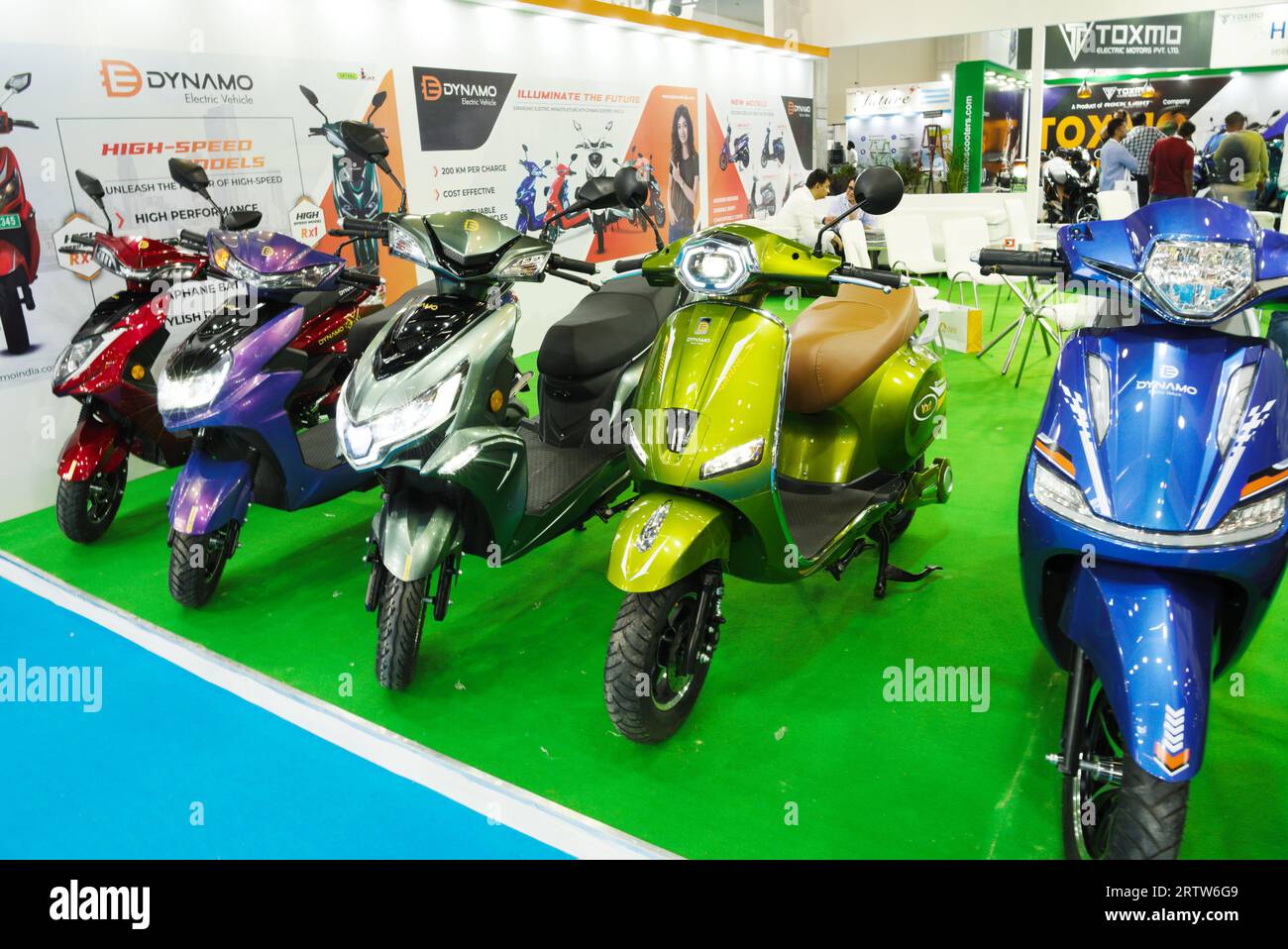 GREATER NOIDA, INDIA - SEPTEMBER 14, 2023: Dynamo electric scooters are ...