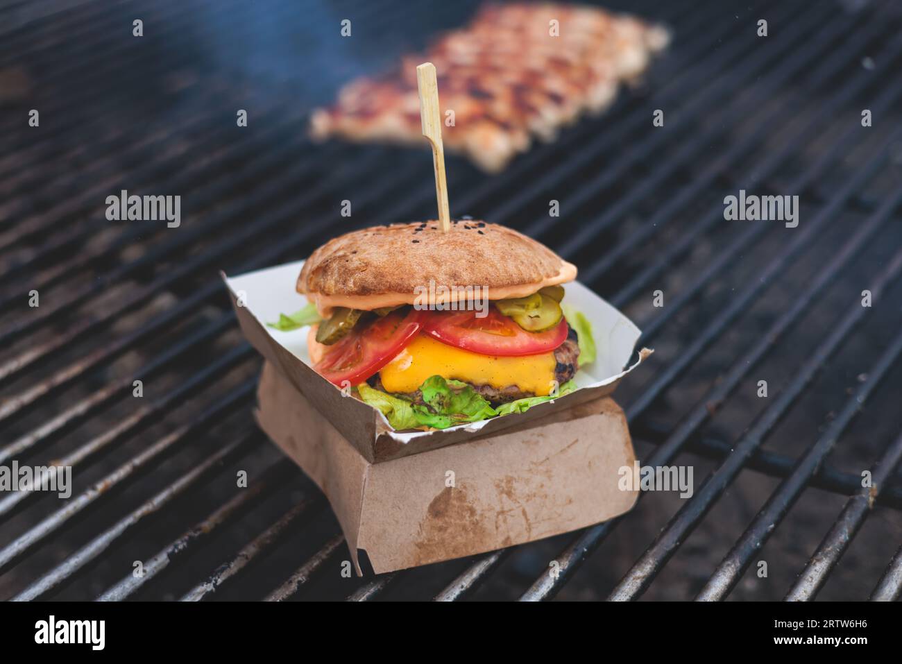 Food festival with food stall kiosk, open-air outdoor fair market ...