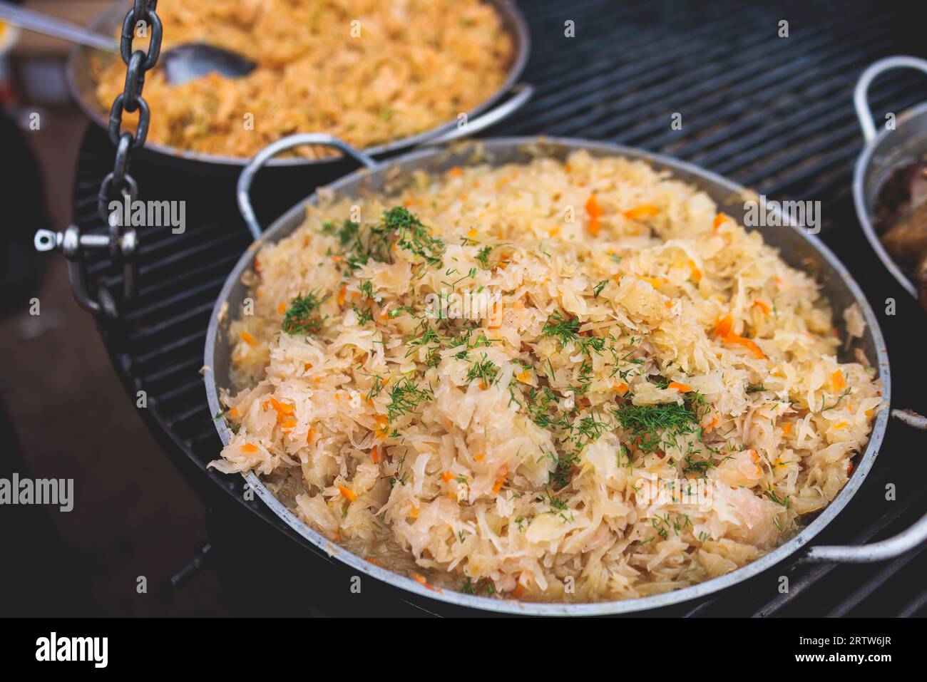 Food festival with food stall kiosk, open-air outdoor fair market ...