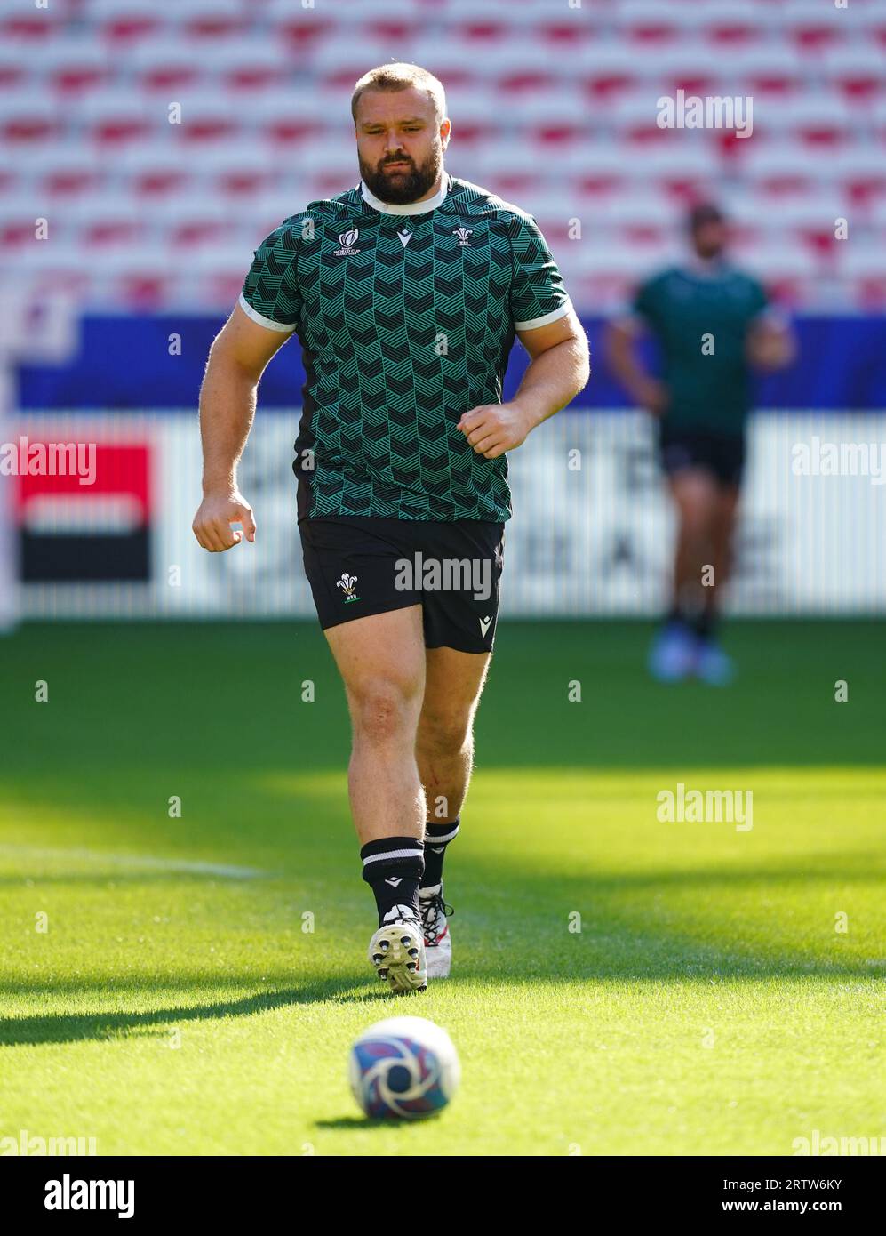 Wales' Tomas Francis during the Captain's Run at the Stade de Nice ...