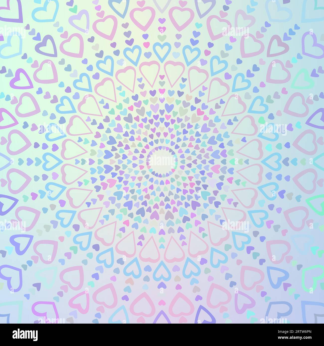 Indie style background made of hearts in different colors, Circular ...