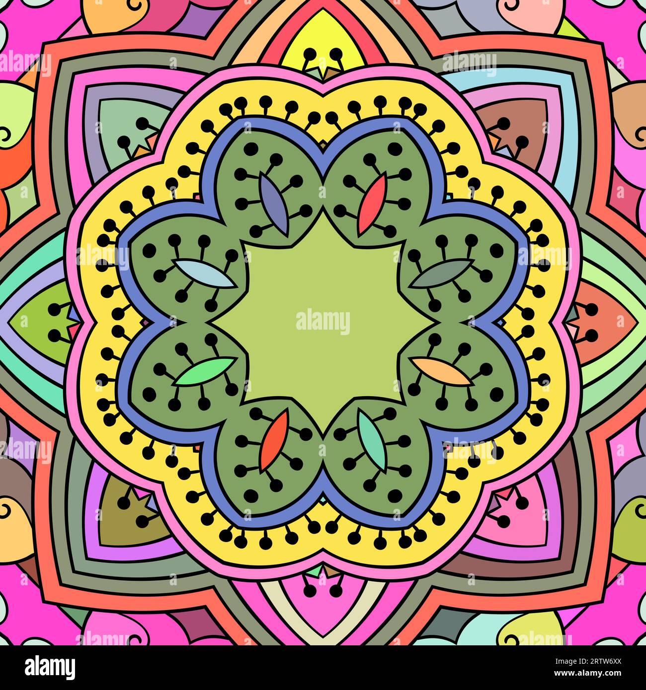 Abstract multicolored background, Round zentangle art Stock Vector ...