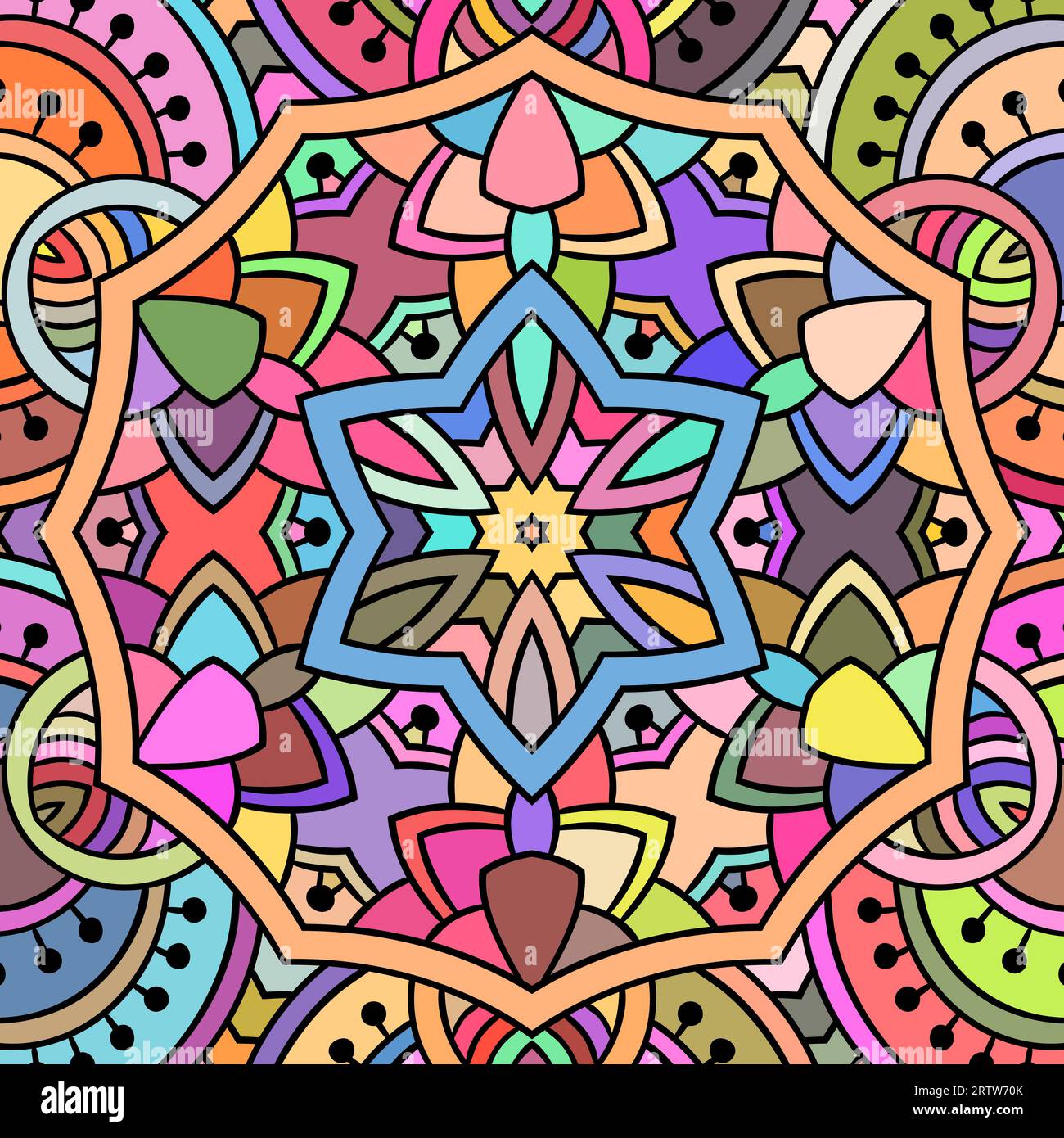 Abstract multicolored background, Round zentangle art Stock Vector ...