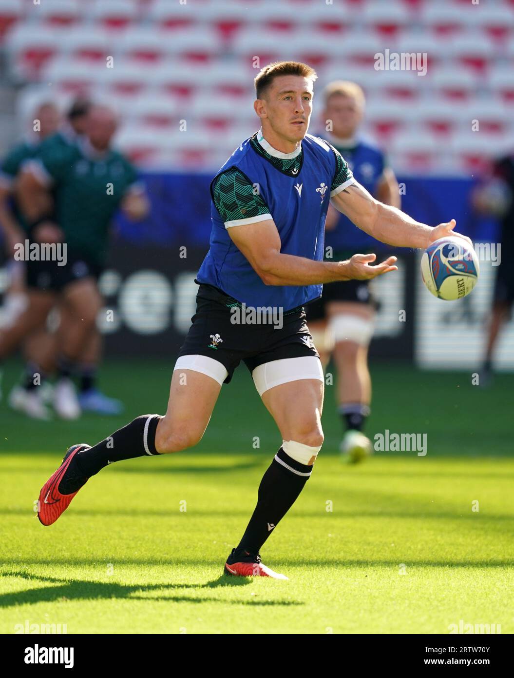 Wales' Josh Adams during the Captain's Run at the Stade de Nice, France ...