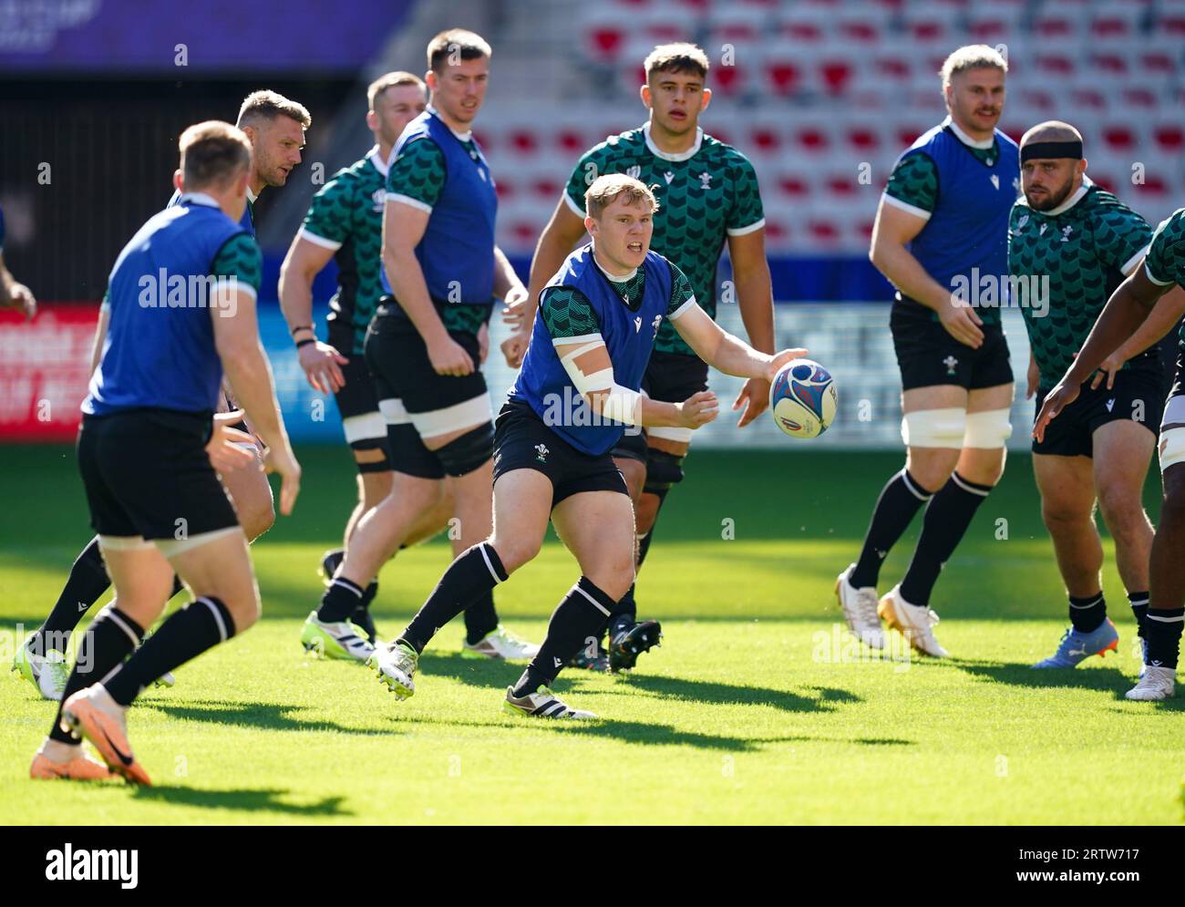 Wales' Sam Costelow during the Captain's Run at the Stade de Nice ...