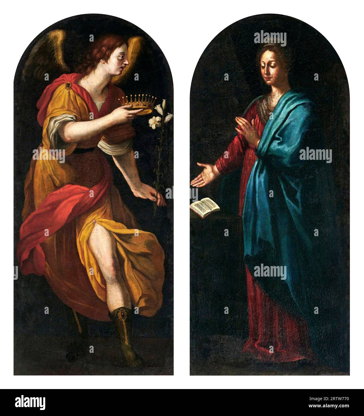 Angelo annunziante e Vergine annunziata - olio su tela - pittore ...