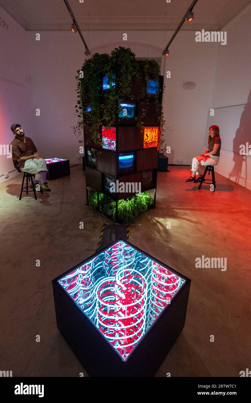 London, UK. 15 September 2023. Staff members with "Maya: The Birth of a ...