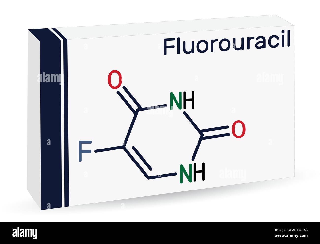 Fluorouracil, 5-FU molecule. It is pyrimidine analog, cytotoxic ...
