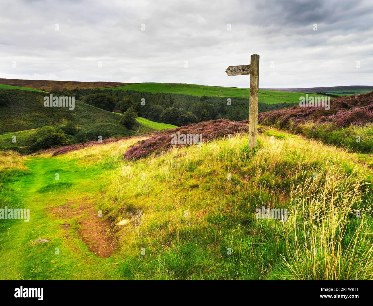 Footpath fingerpost near Prosperous Mine at Ashfoldside Nidderdale AONB ...