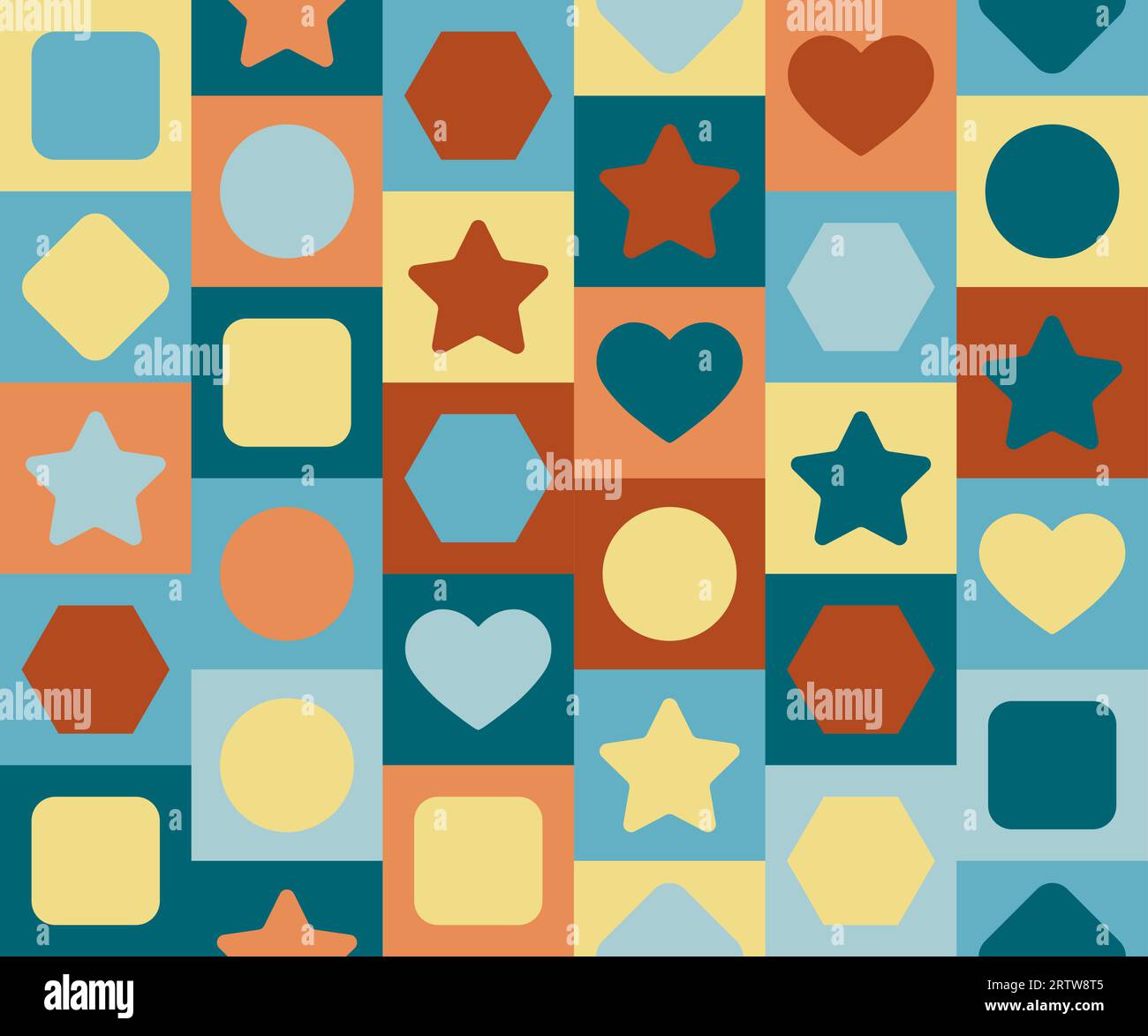 Seamless pattern of geometric shapes. Color template for creative ...