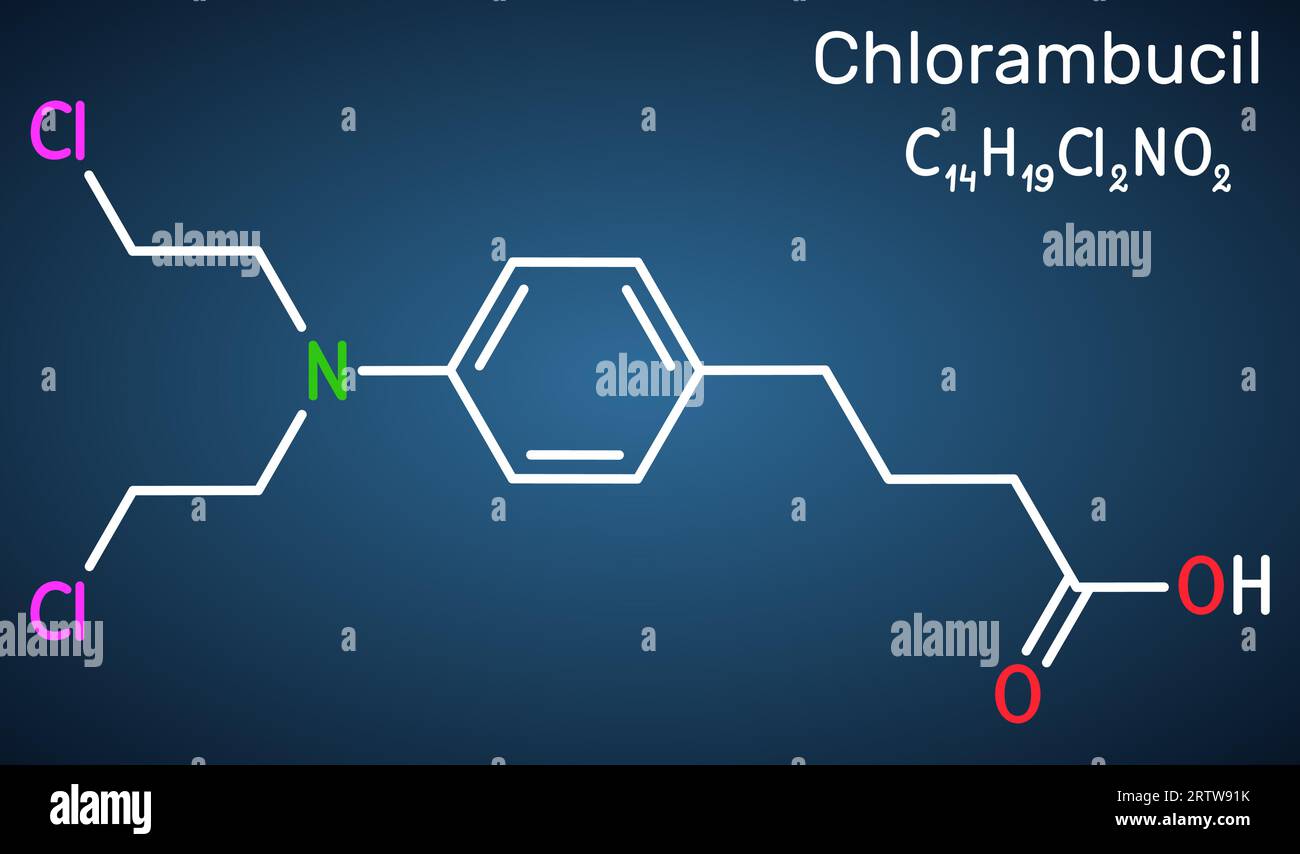 Chlorambucil molecule. It is chemotherapy agent used in the treatment ...