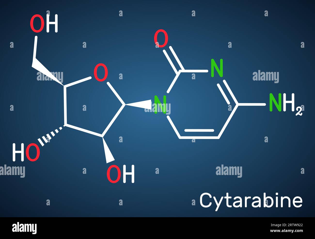 Cytarabine, cytosine arabinoside, ara-C molecule. It is chemotherapy ...