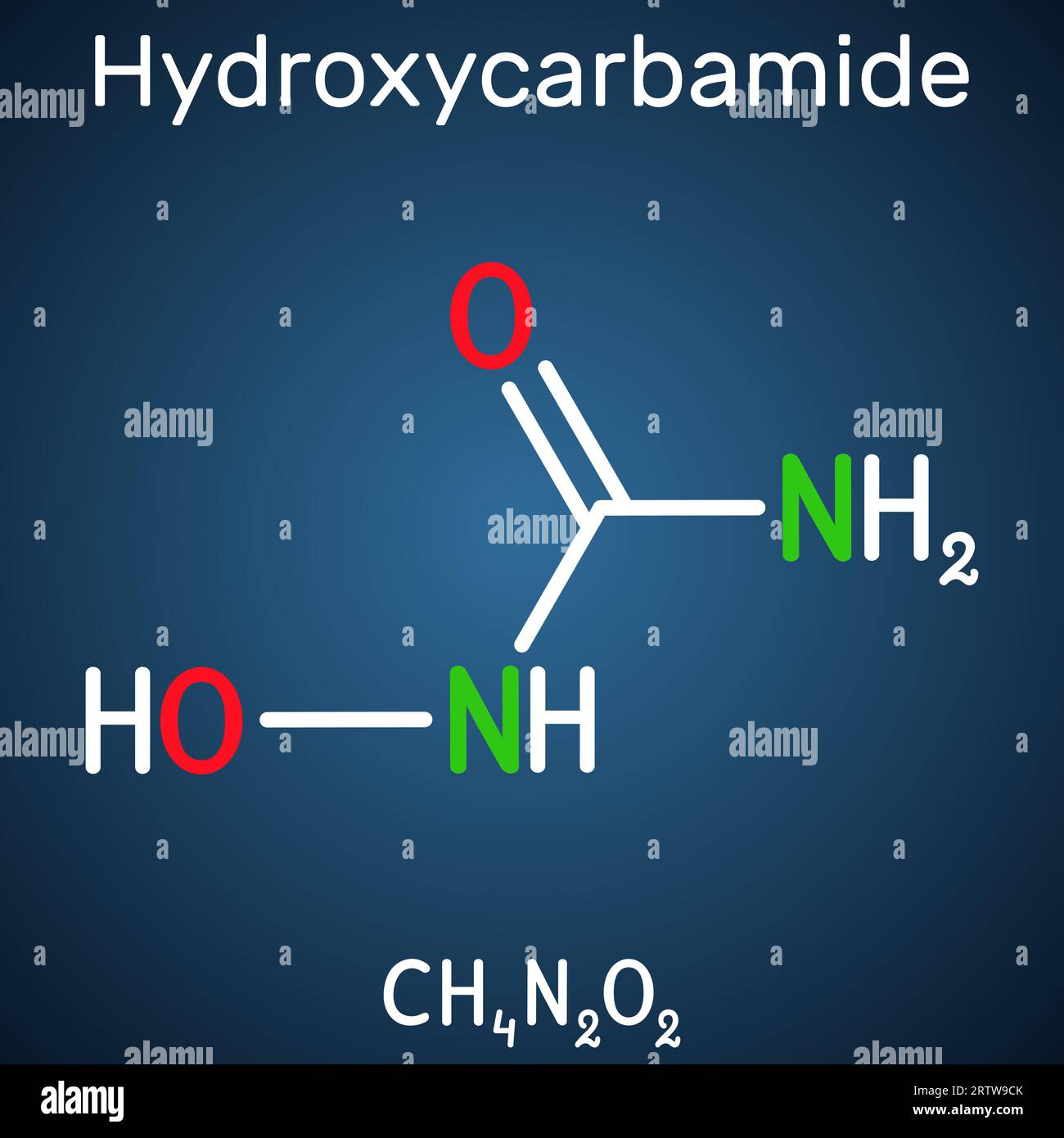 Hydroxycarbamide, hydroxyurea molecule. It is antimetabolite drug to ...
